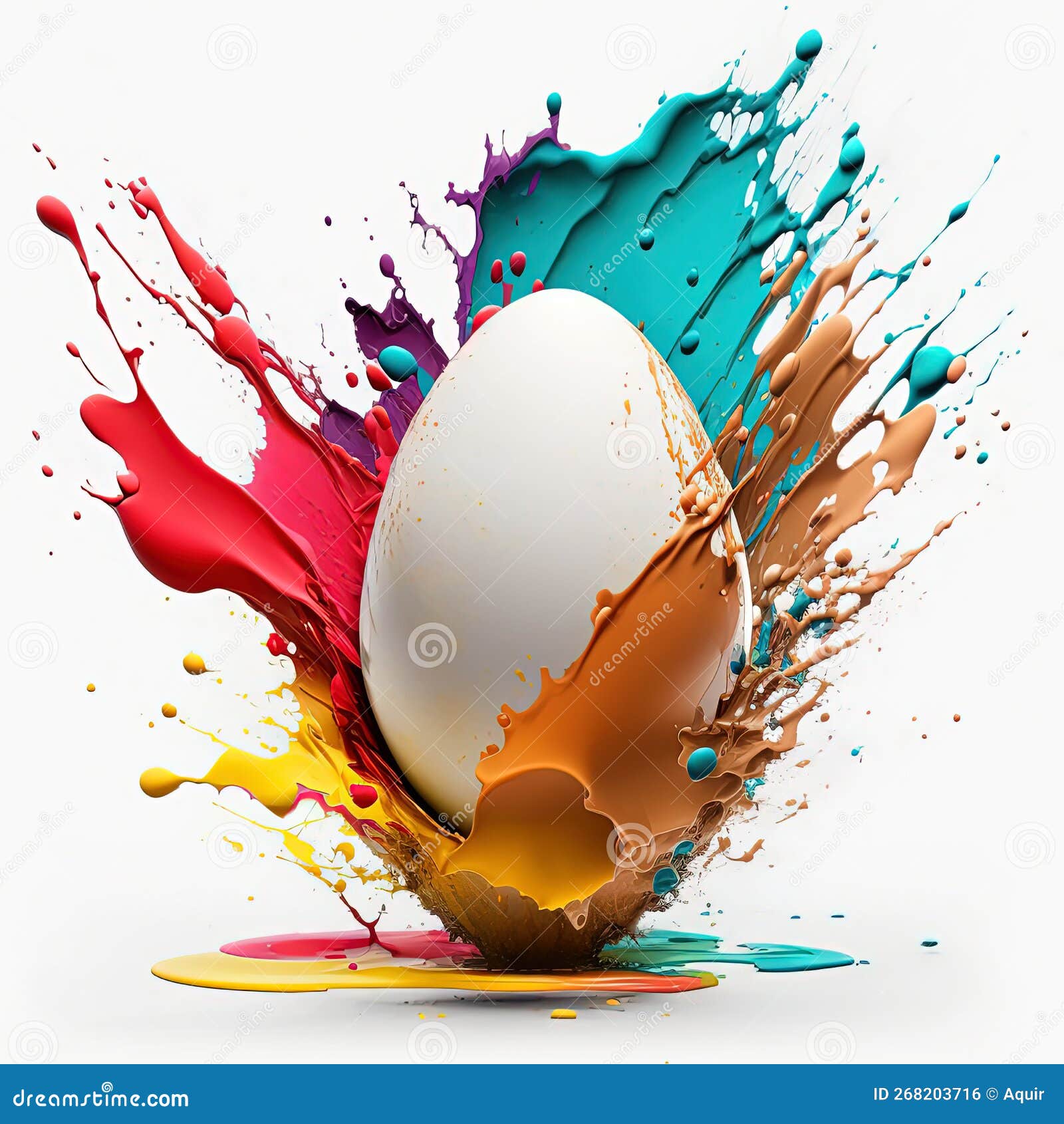 Easter Egg Colorful Explosion. Generative Ai. Easter Egg Paint Splash ...