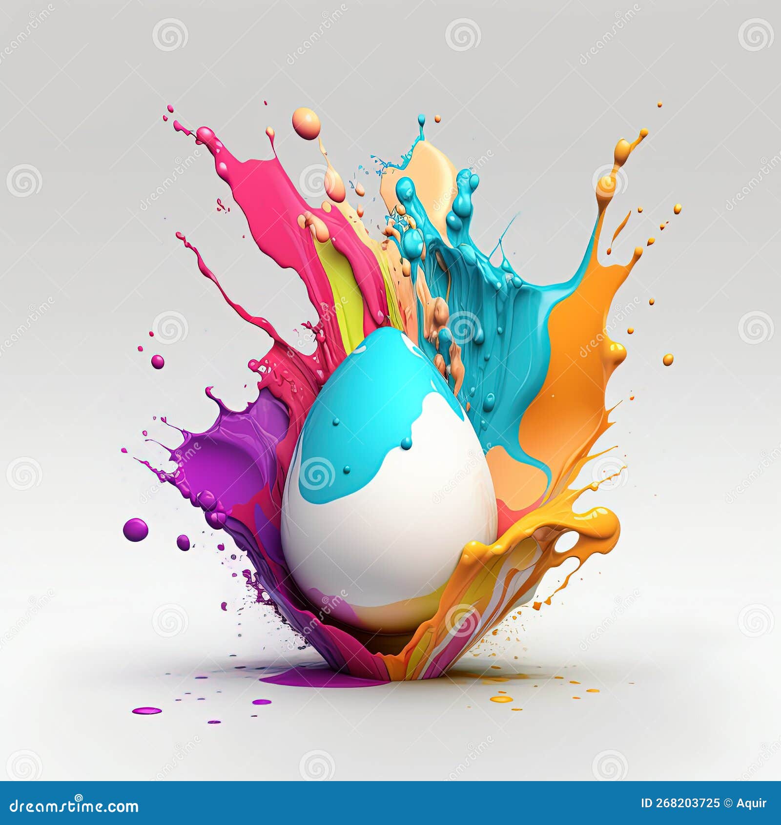 Easter Egg Colorful Explosion. Generative Ai. Easter Egg Paint Splash ...
