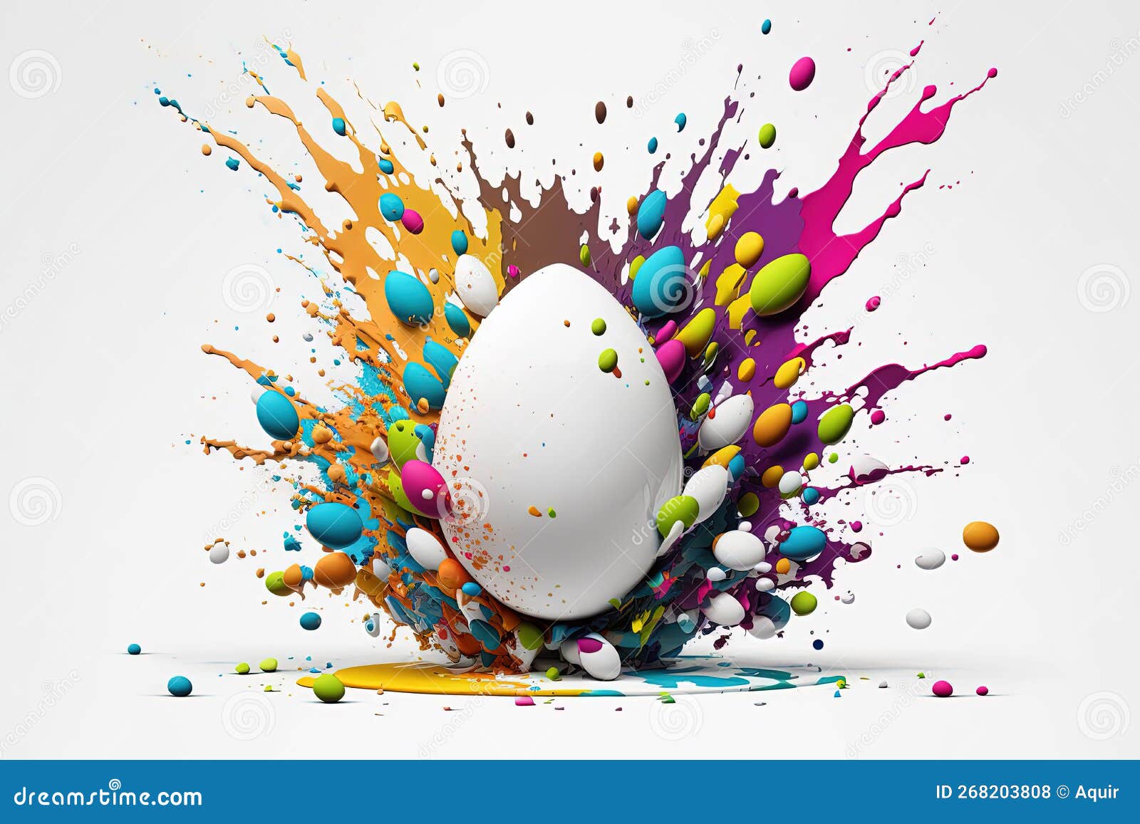 Easter Egg Colorful Explosion. Generative Ai. Easter Egg Paint Splash ...