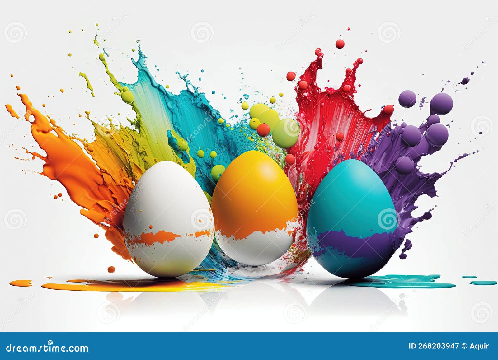 Easter Egg Colorful Explosion. Generative Ai. Easter Egg Paint Splash ...