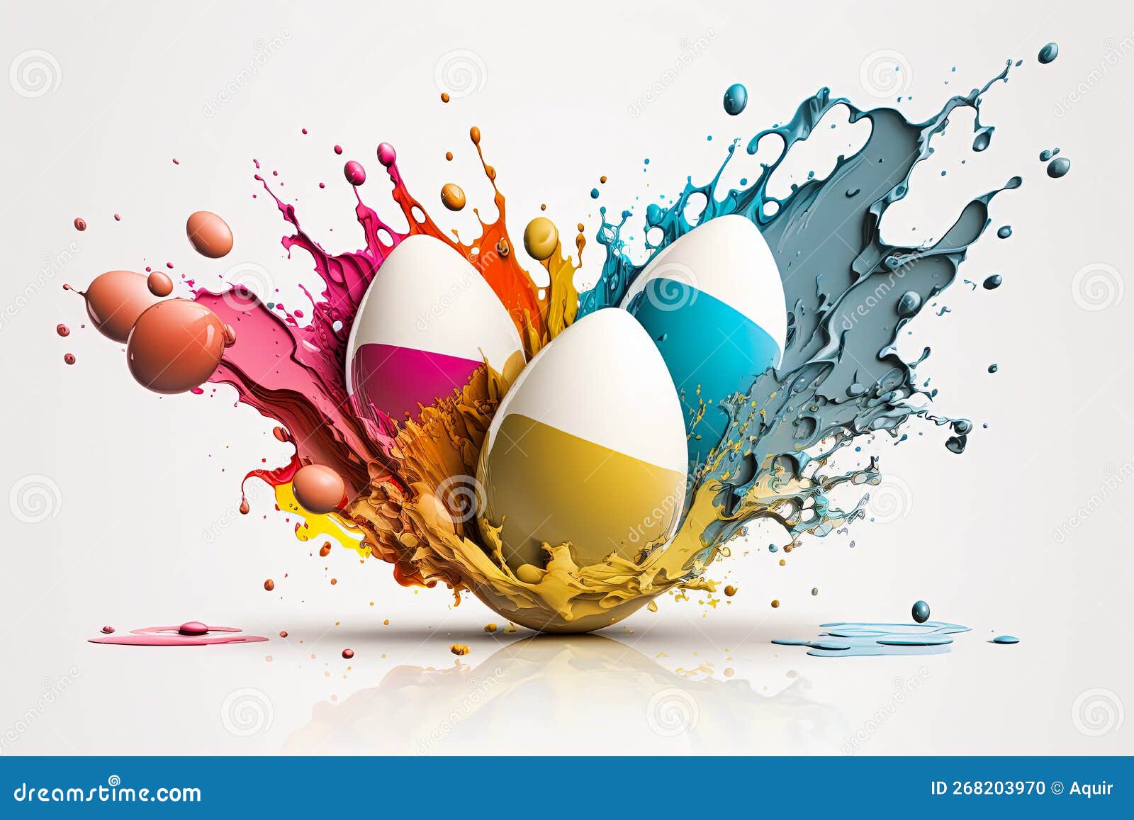 Easter Egg Colorful Explosion. Generative Ai. Easter Egg Paint Splash ...