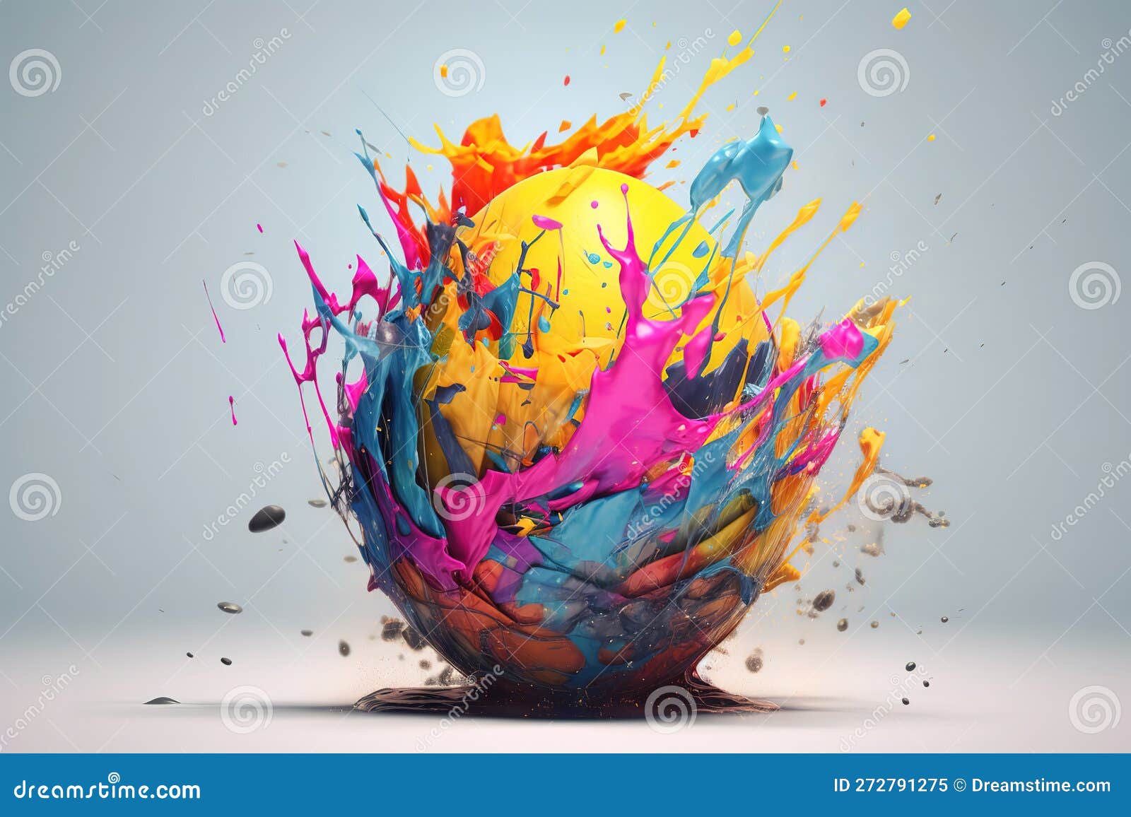 Easter Egg Colorful Explosion Easter Egg Paint Splash. Generative AI ...
