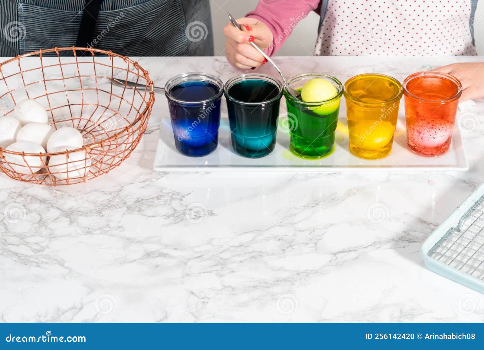 Easter egg coloring stock photo. Image of baking, schoolage - 256142420