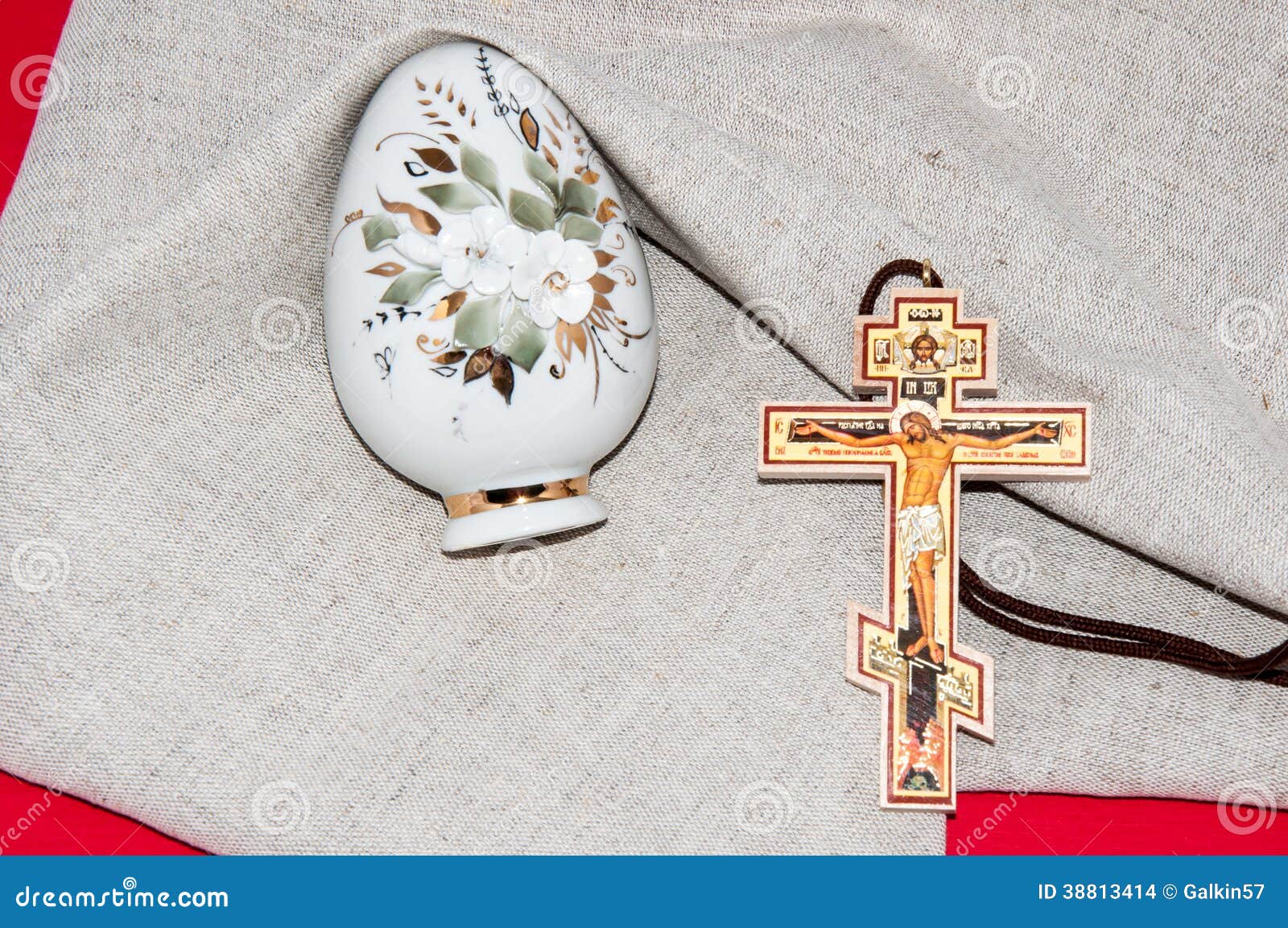 Easter egg and cross. stock photo. Image of celebration - 38813414