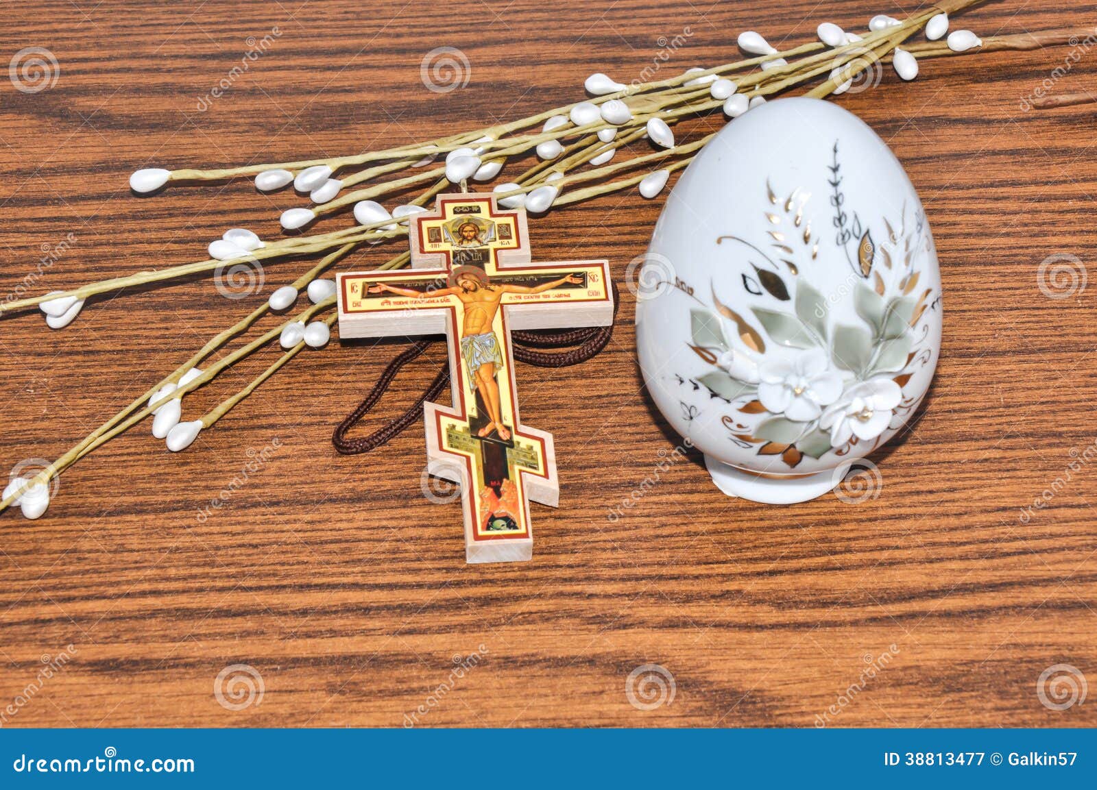 Easter egg and cross. stock image. Image of culture, eggs - 38813477