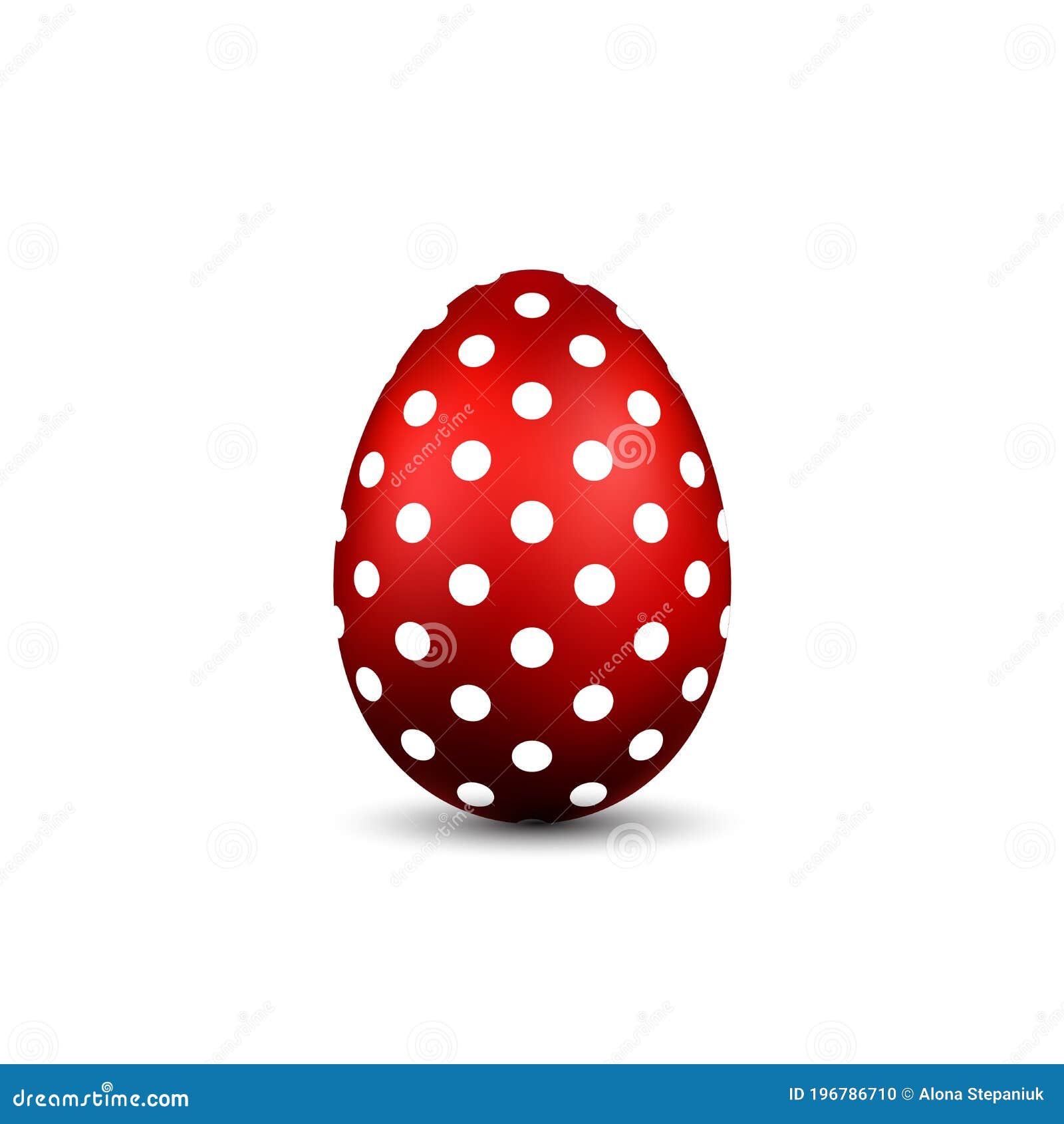 Easter Egg 3D Icon. Red Color Egg, Isolated White Background Stock ...