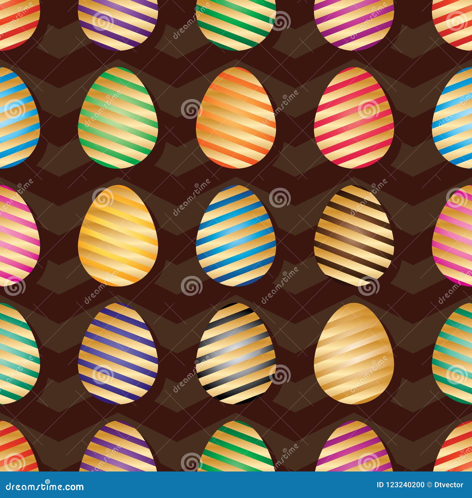 Easter Egg Diagonal Striped Chevron Symmetry Seamless Pattern Stock ...