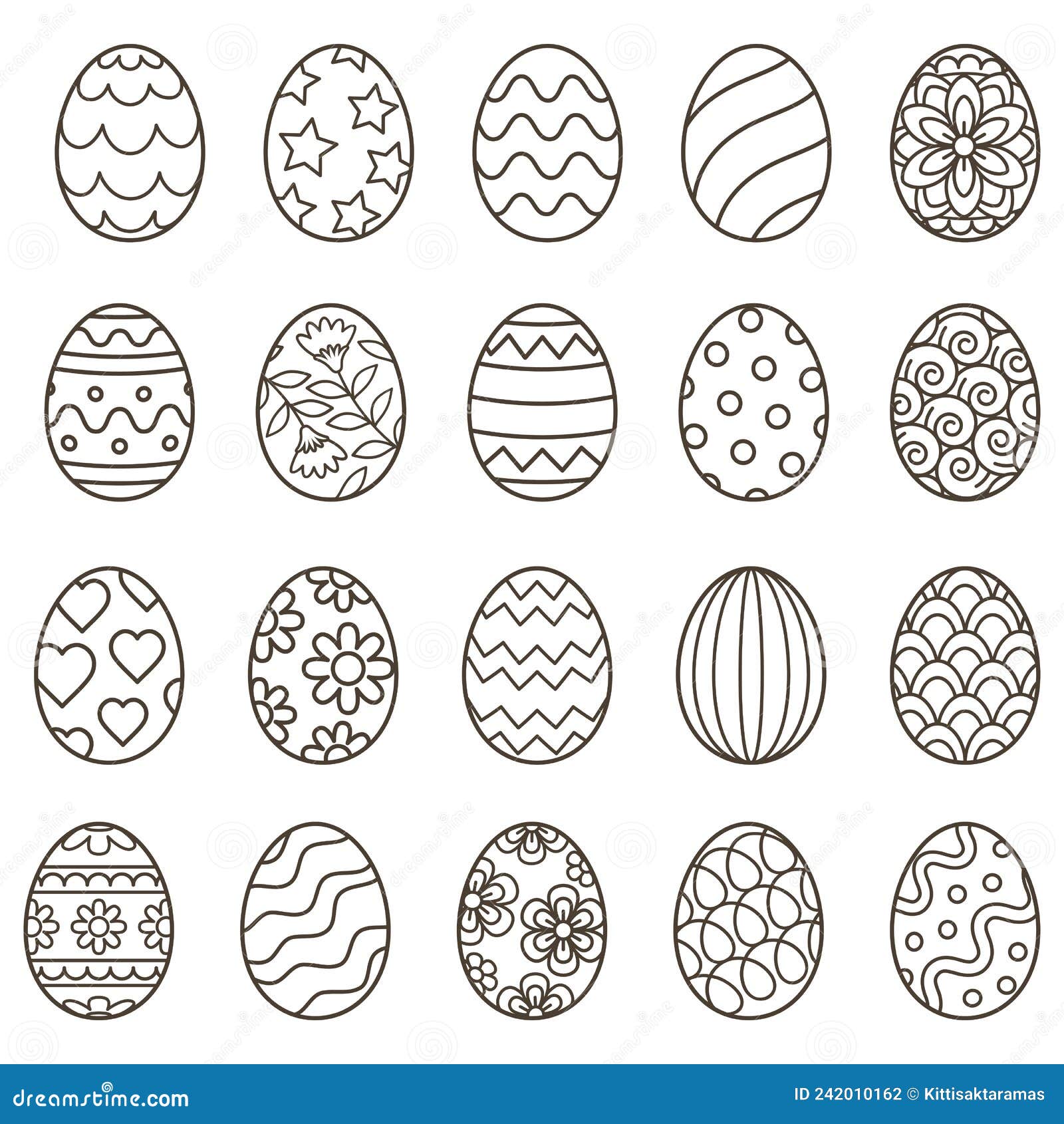 Easter Egg Drawing Line Doodle Symbol Stock Vector - Illustration of ...