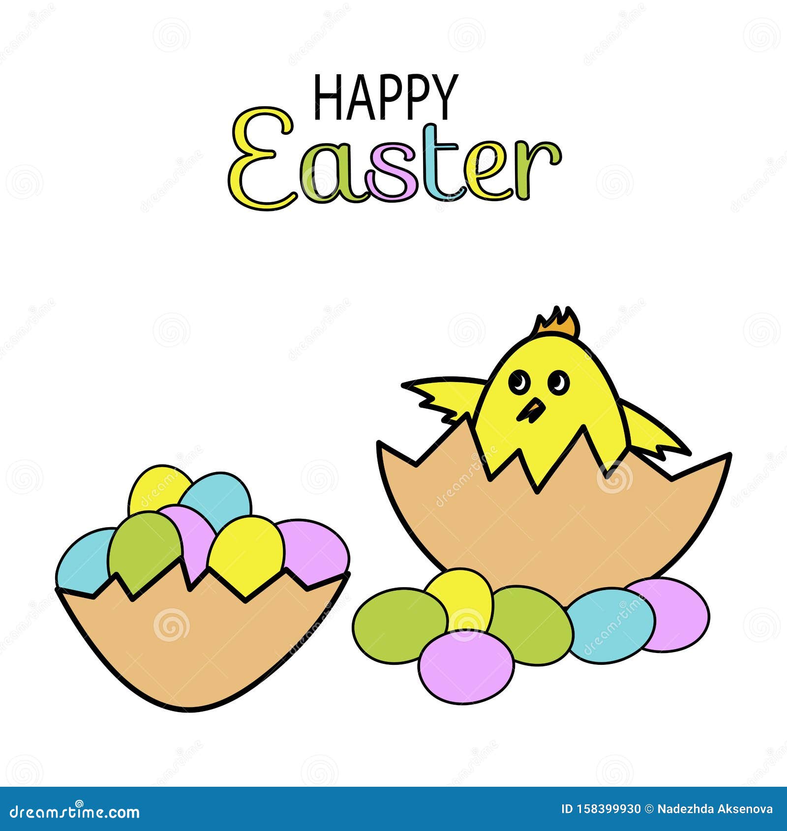 Easter Egg, Funny Chicken. Poster Design, Invitations . Vector Stock ...