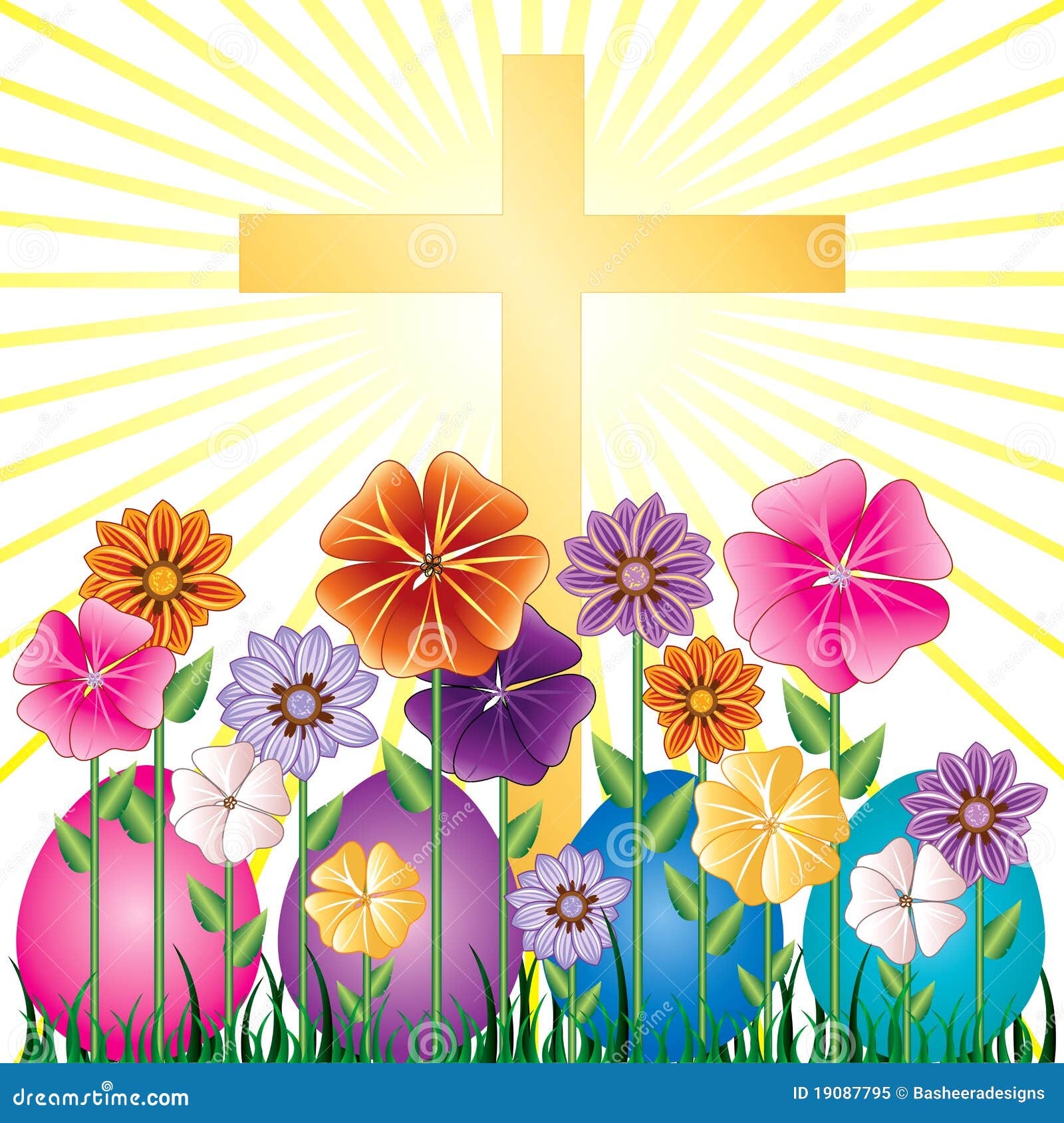 Easter Egg Garden stock vector. Illustration of dyed - 19087795