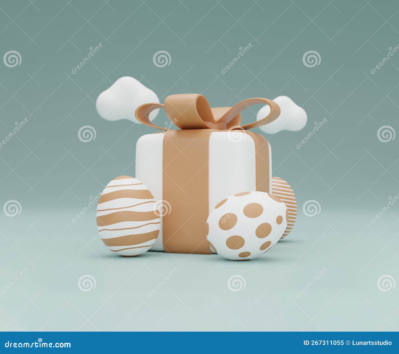 Easter Egg Gift Box 3d Illustration Stock Illustration - Illustration ...
