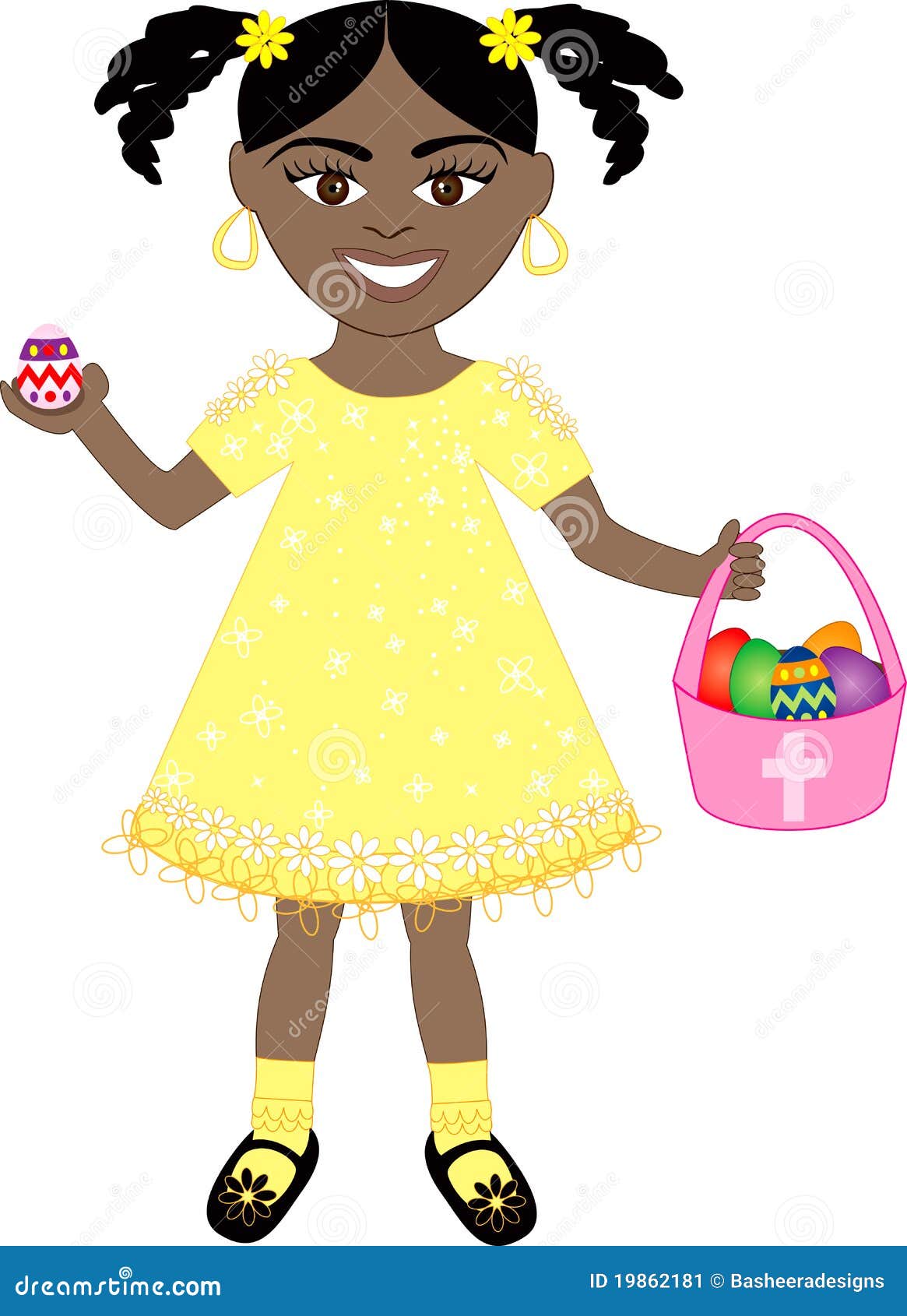 Easter Egg Girl stock vector. Illustration of skin, elementary - 19862181