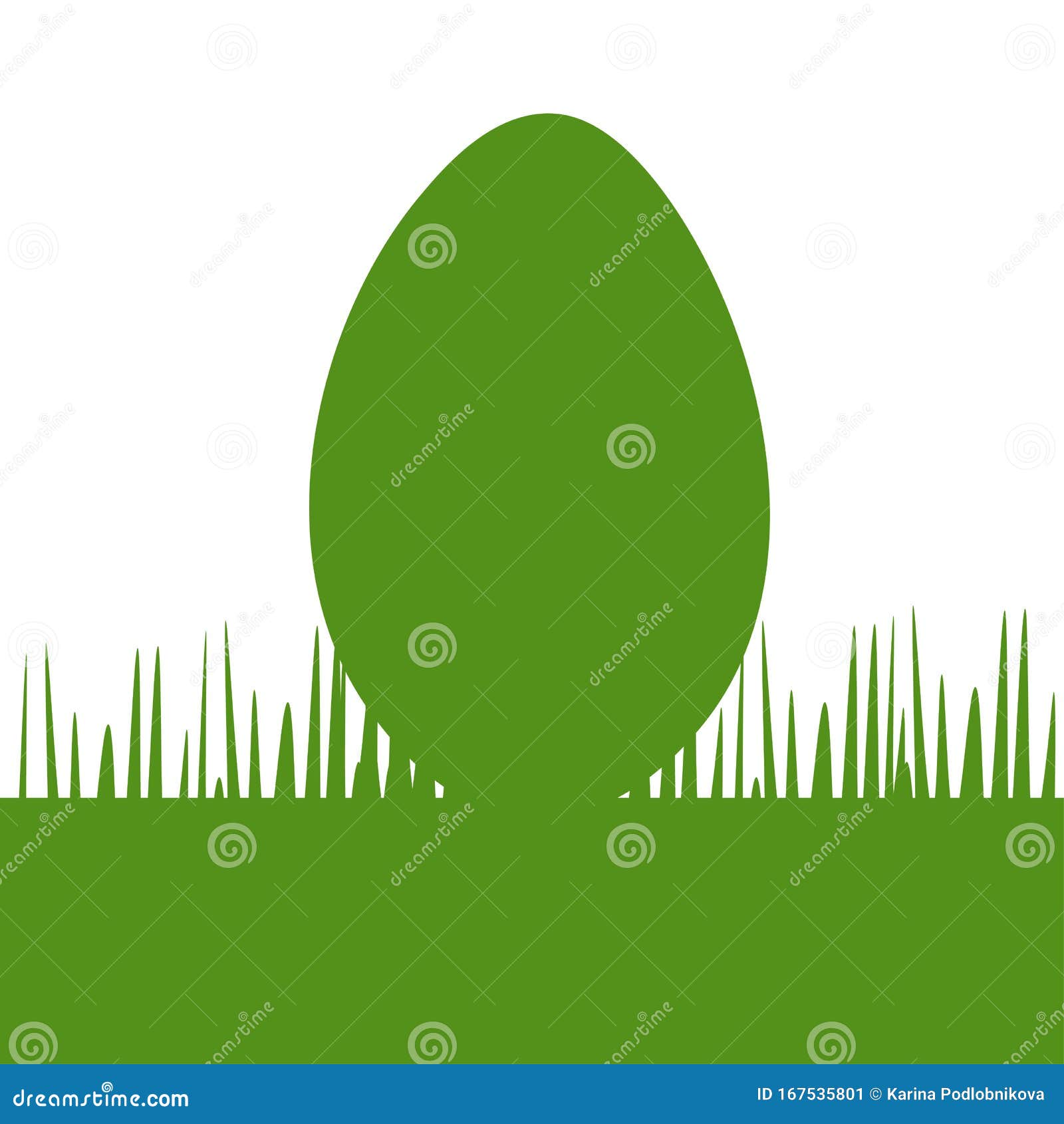 Easter Egg on Green Grass, Vector Illustration Stock Vector ...