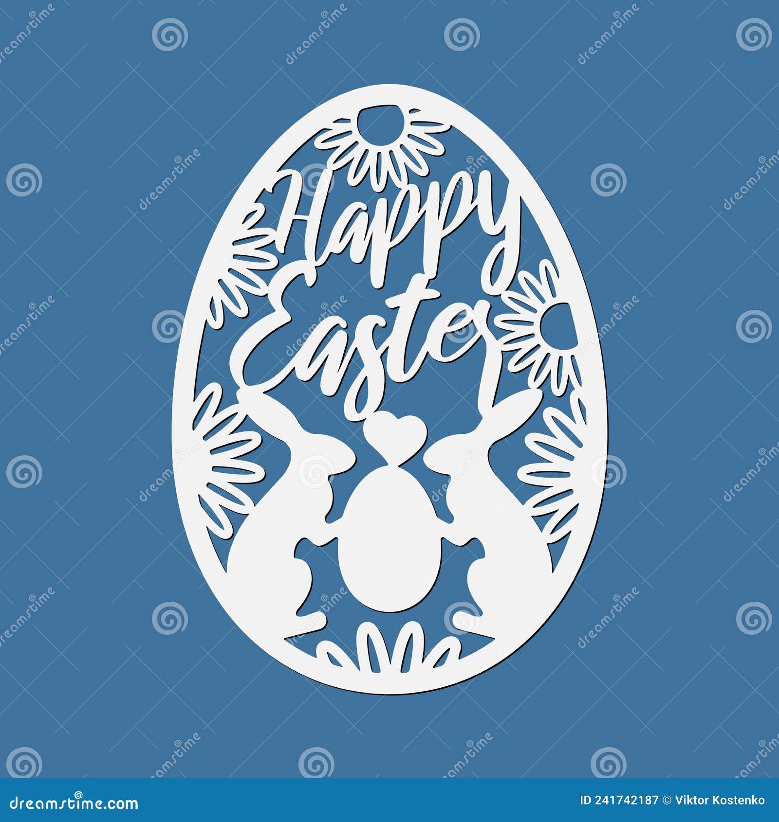 Easter Egg Happy Easter, Template for Laser Cutting Plotter. Easter Decoration in the Shape of ...