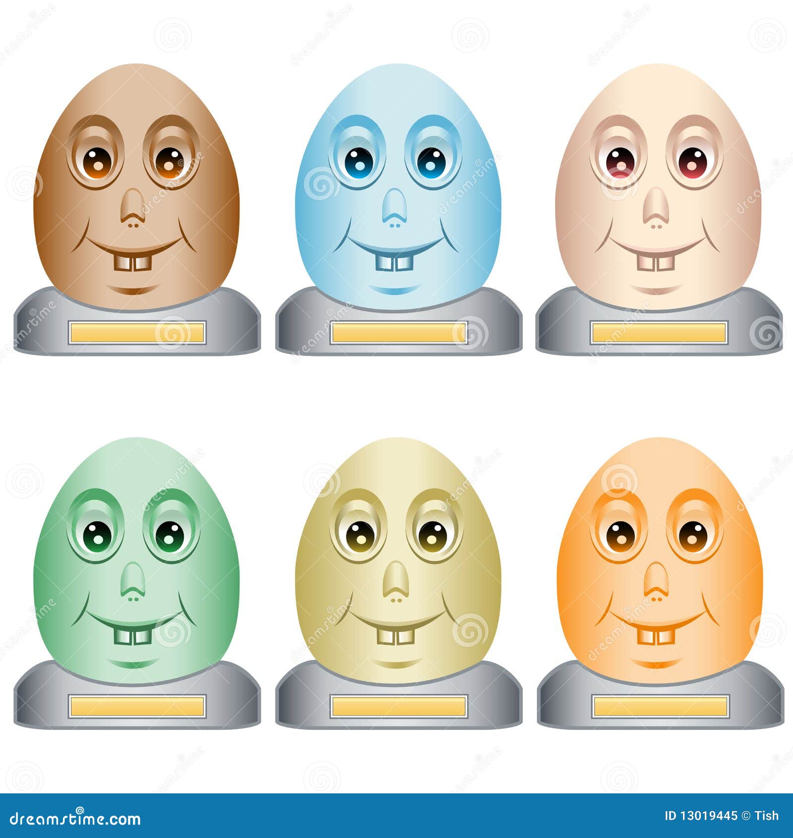 Easter egg heads on a base stock vector. Illustration of isolated ...