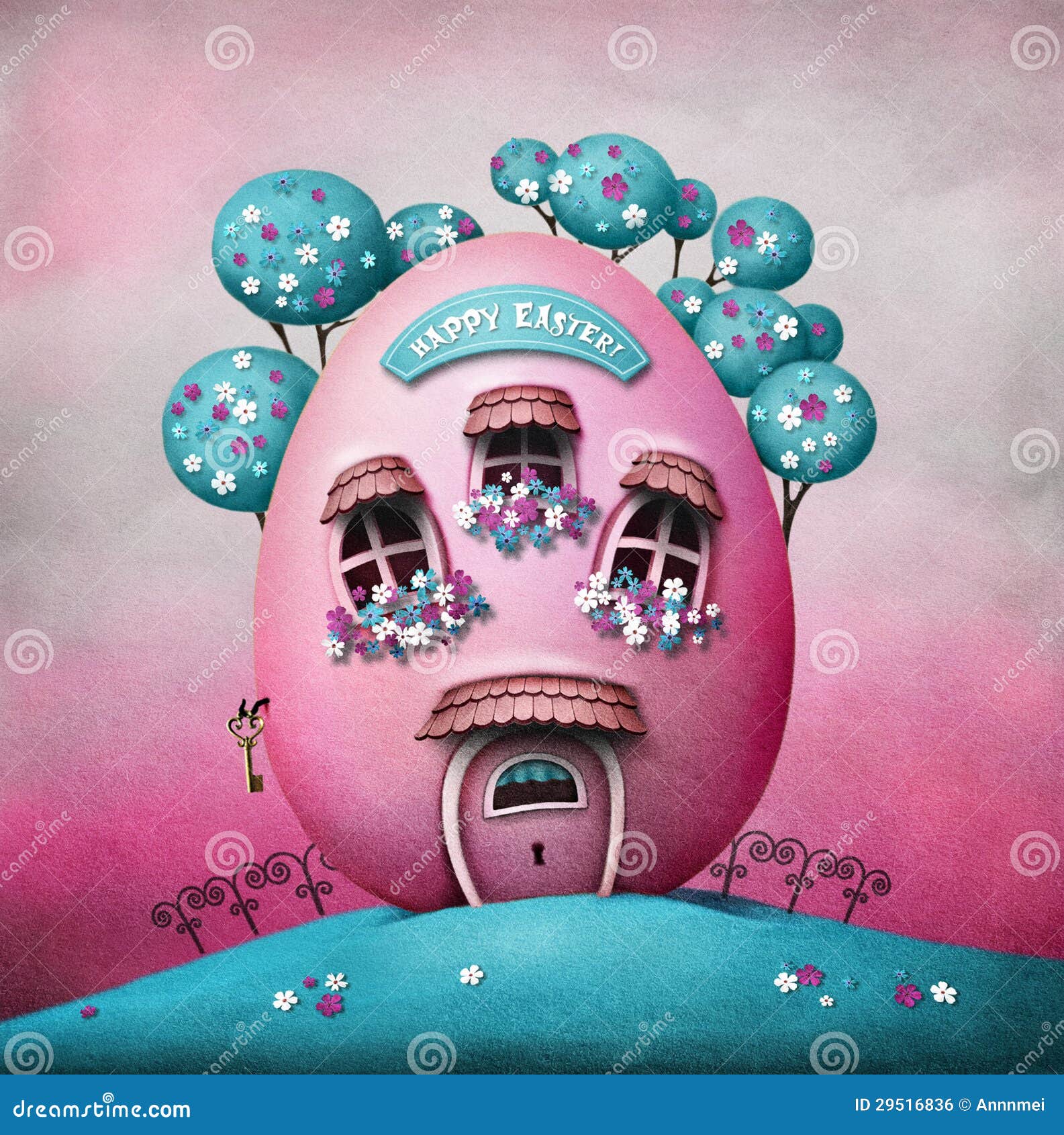 Easter egg house stock illustration. Illustration of roof - 29516836