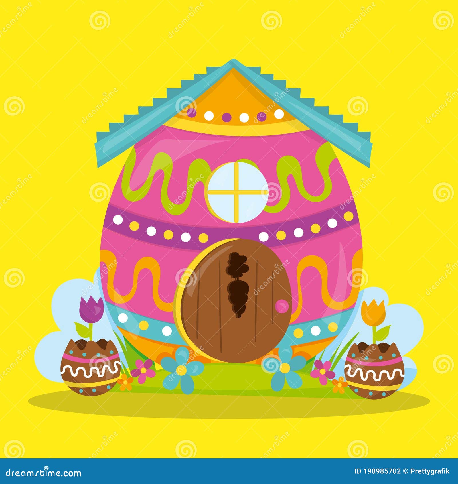 Easter Egg House Color 07 stock vector. Illustration of cartoon - 198985702