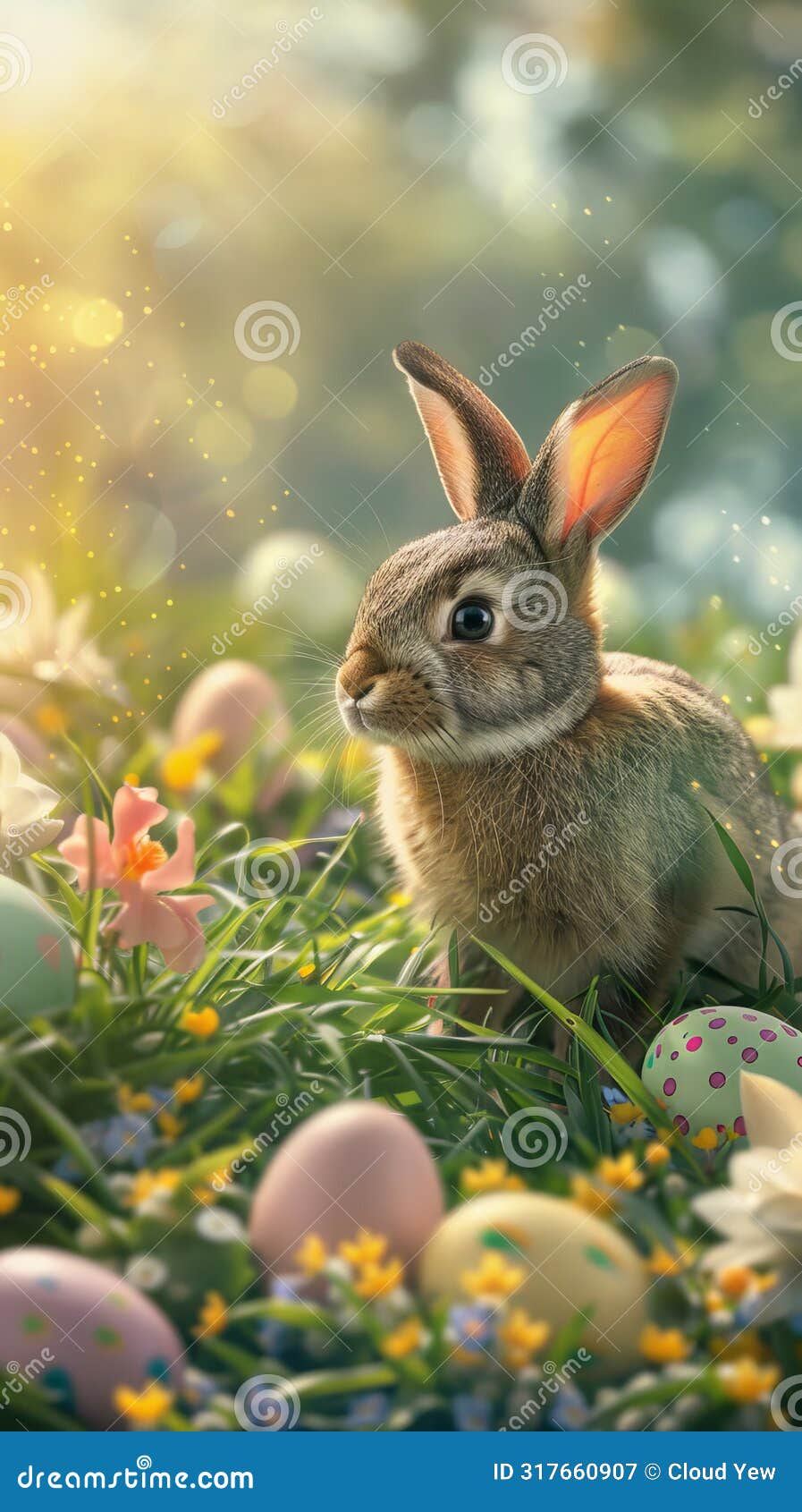 Easter Egg Hunts and Bunny-themed Backgrounds Stock Illustration ...