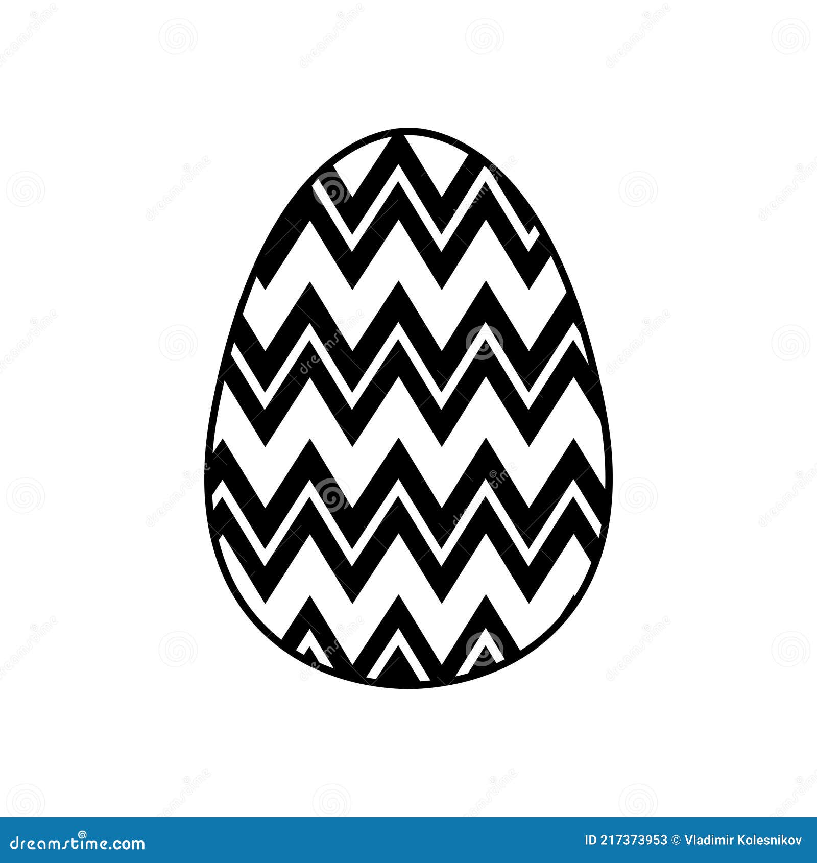Easter Egg Icon with Glint, Simple Easter Egg Traditional with Wavy ...