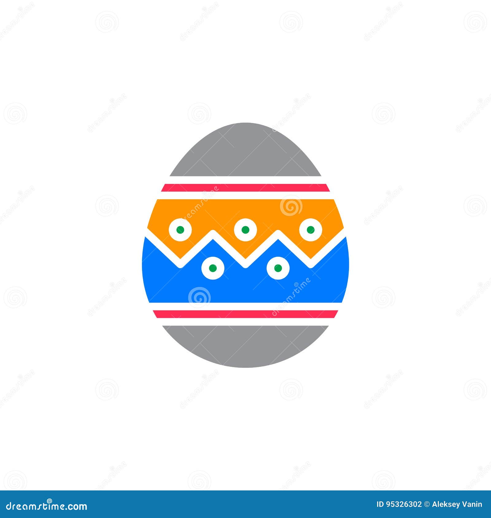 Easter Egg Icon Vector, Filled Flat Sign, Solid Colorful Pictogram on ...