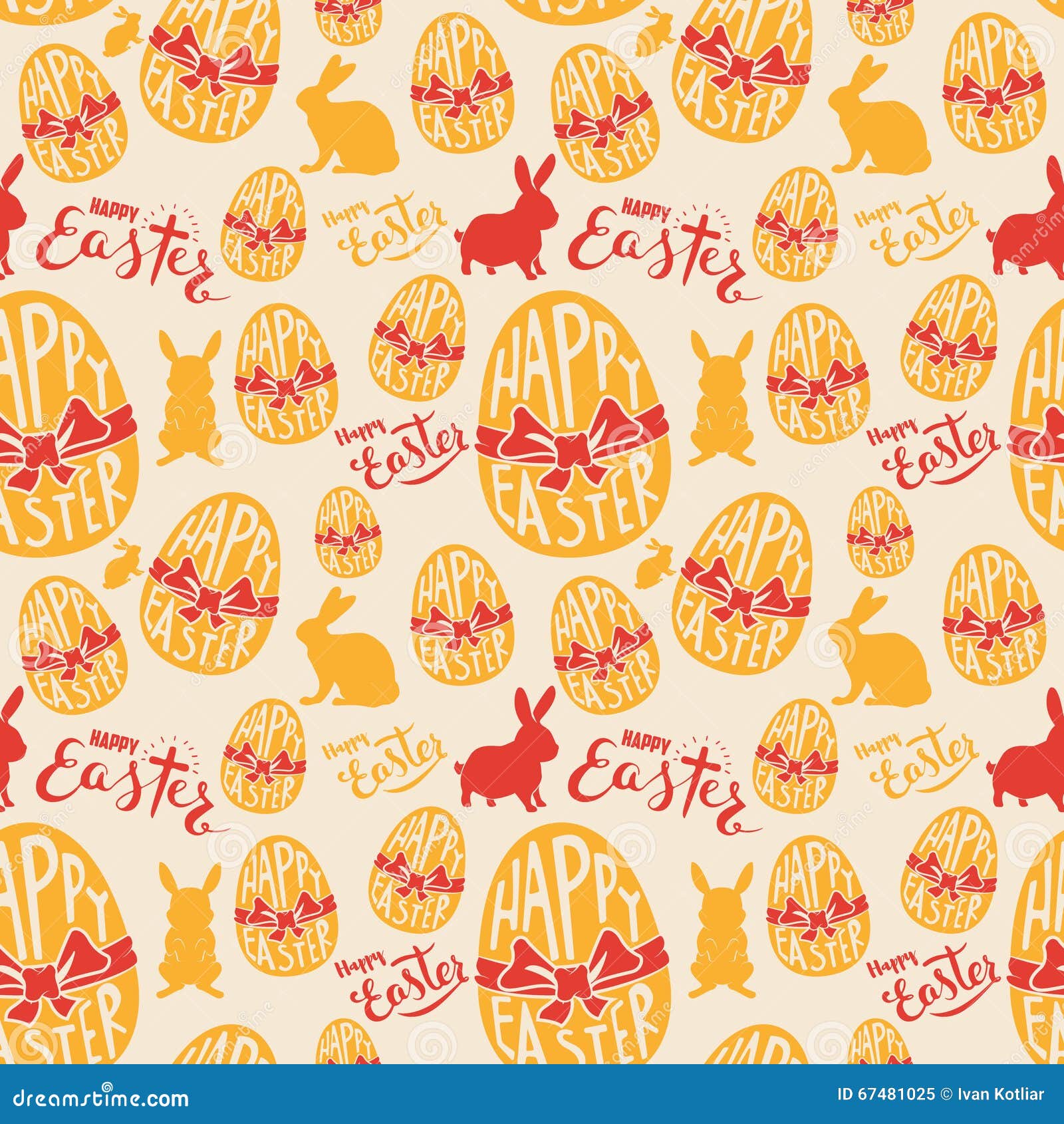 Easter Egg with Lettering Seamless Pattern Stock Vector - Illustration ...