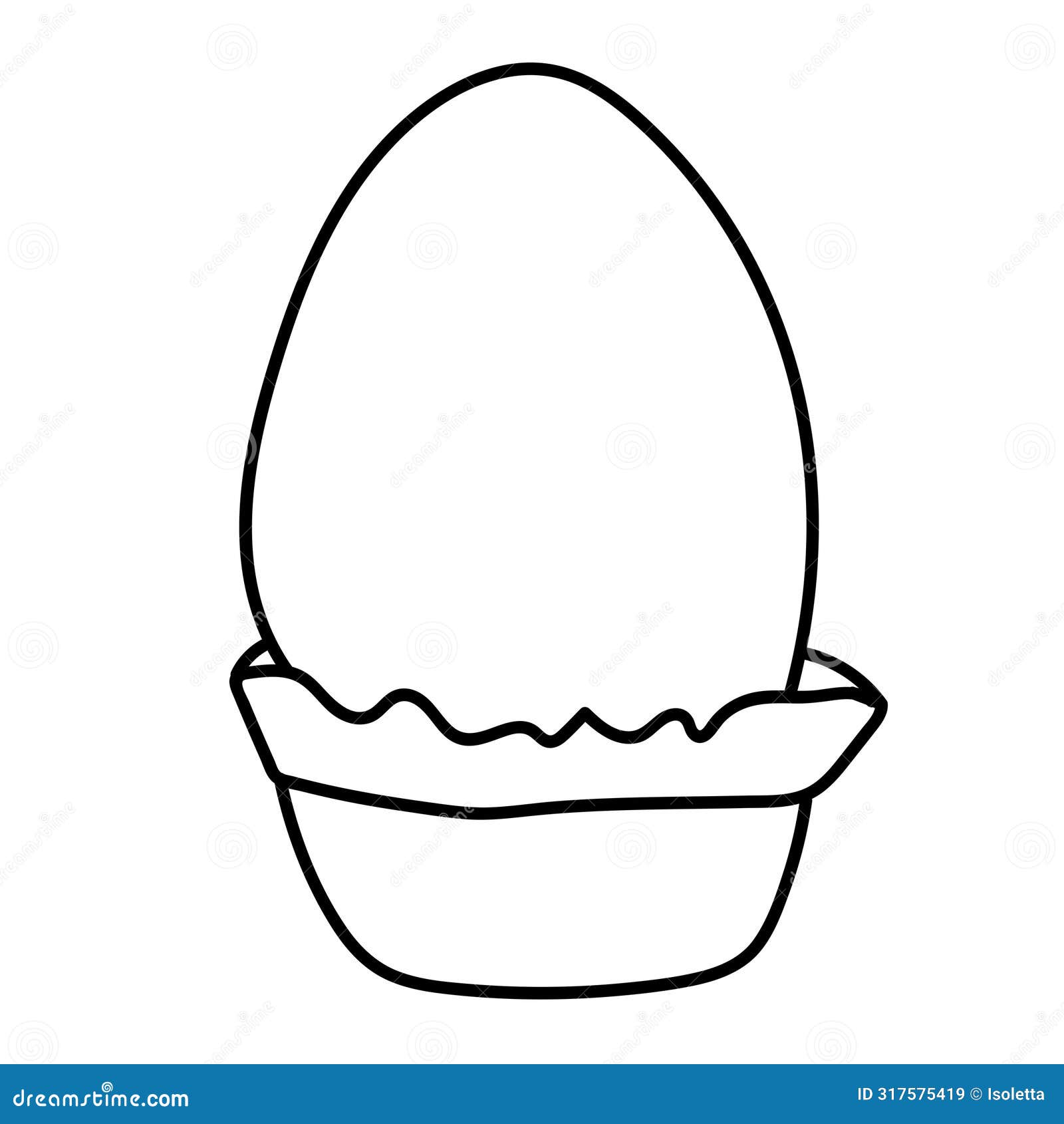 Easter Egg Line Drawing. Doodle Vector Illustration Stock Vector ...