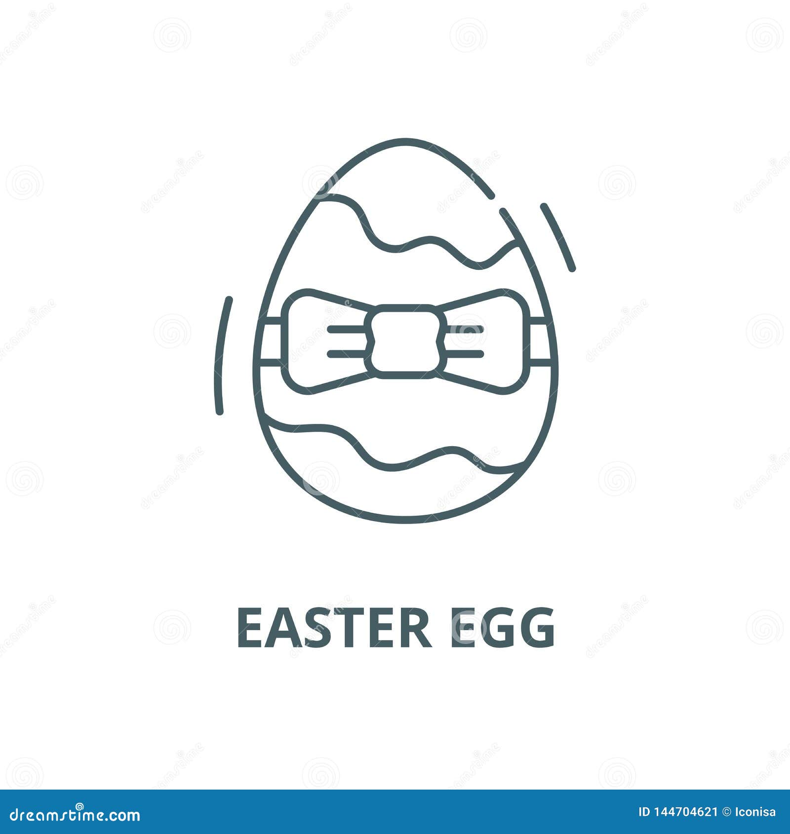 Easter Egg Line Icon, Vector. Easter Egg Outline Sign, Concept Symbol ...