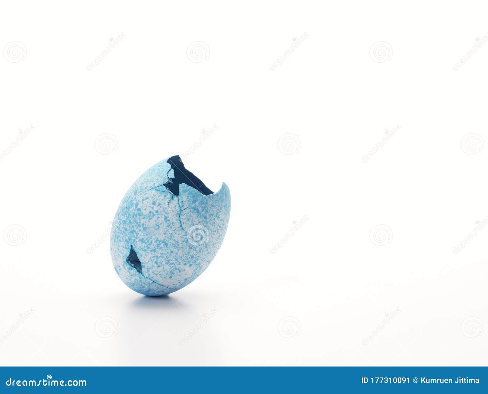 Easter Egg Cracked Open on White Stock Image - Image of closeup ...