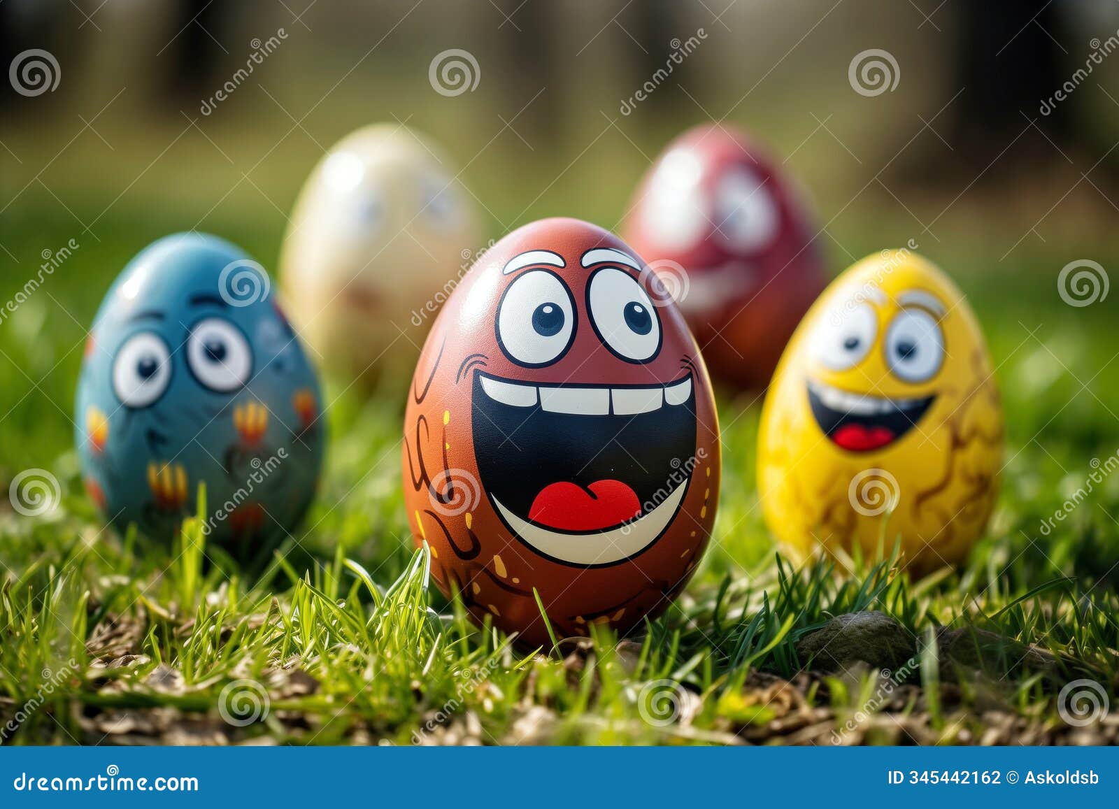 Easter Egg Painted with Silly Faces, Making Different Goofy Expressions ...