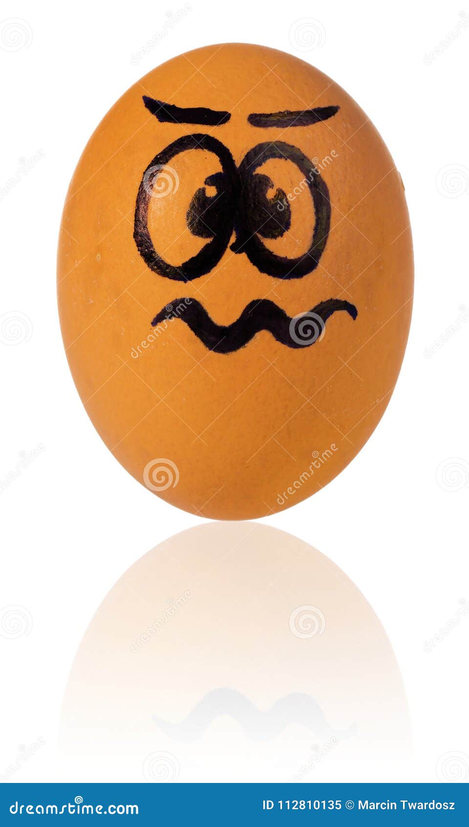 Easter Egg, Painted in a Terrified Cartoon Funny Face of a Guy. Stock ...