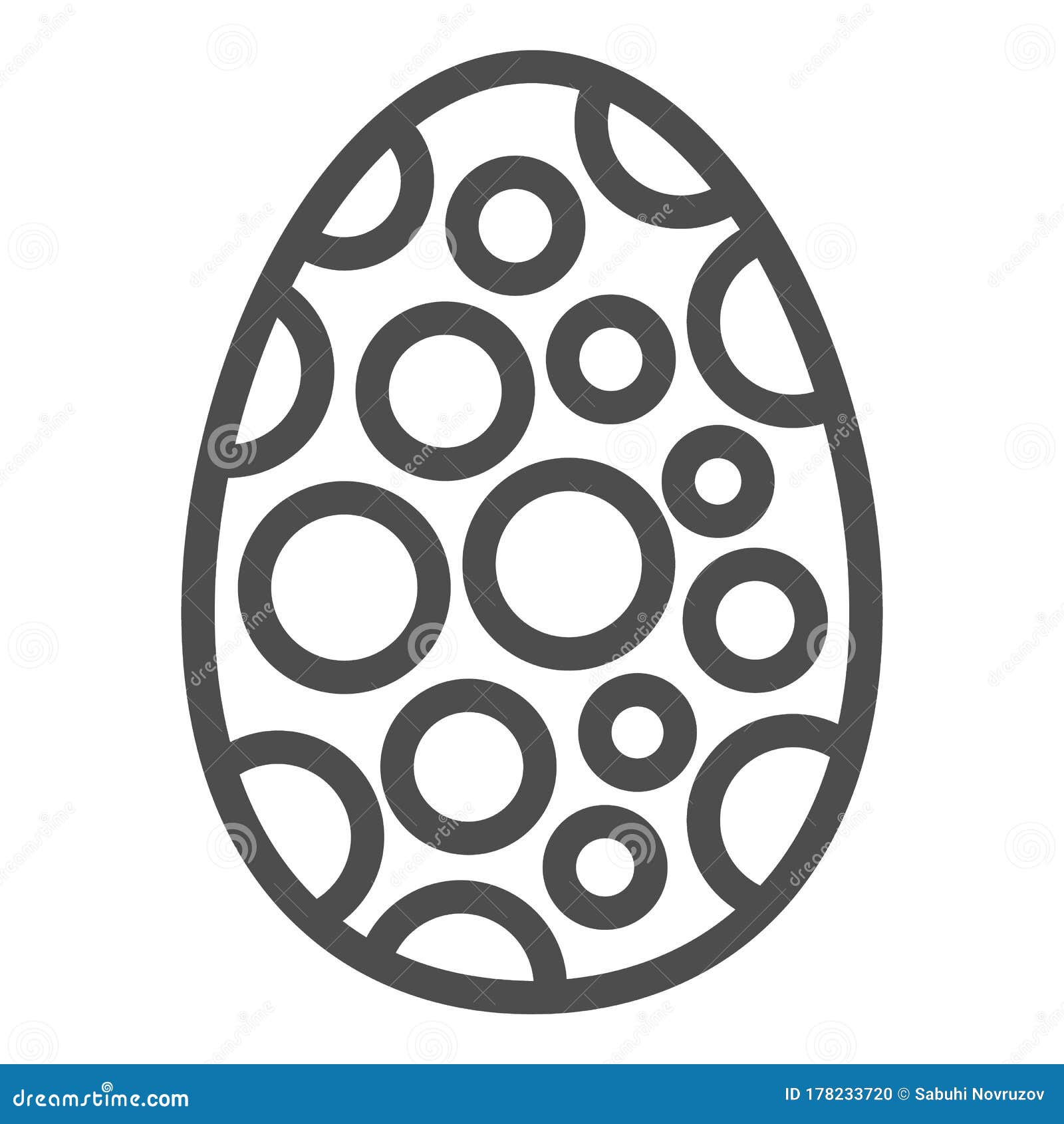 Easter Egg with Pattern Line Icon. Traditional Easter Eggs with Circles ...