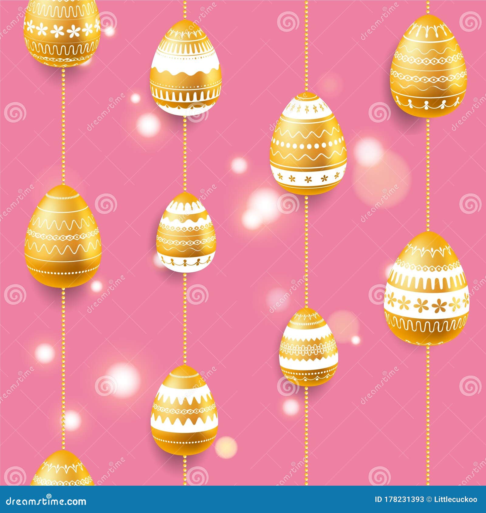 Easter Egg. Pattern with Realistic Easter Eggs. Seamless Texture Vector ...