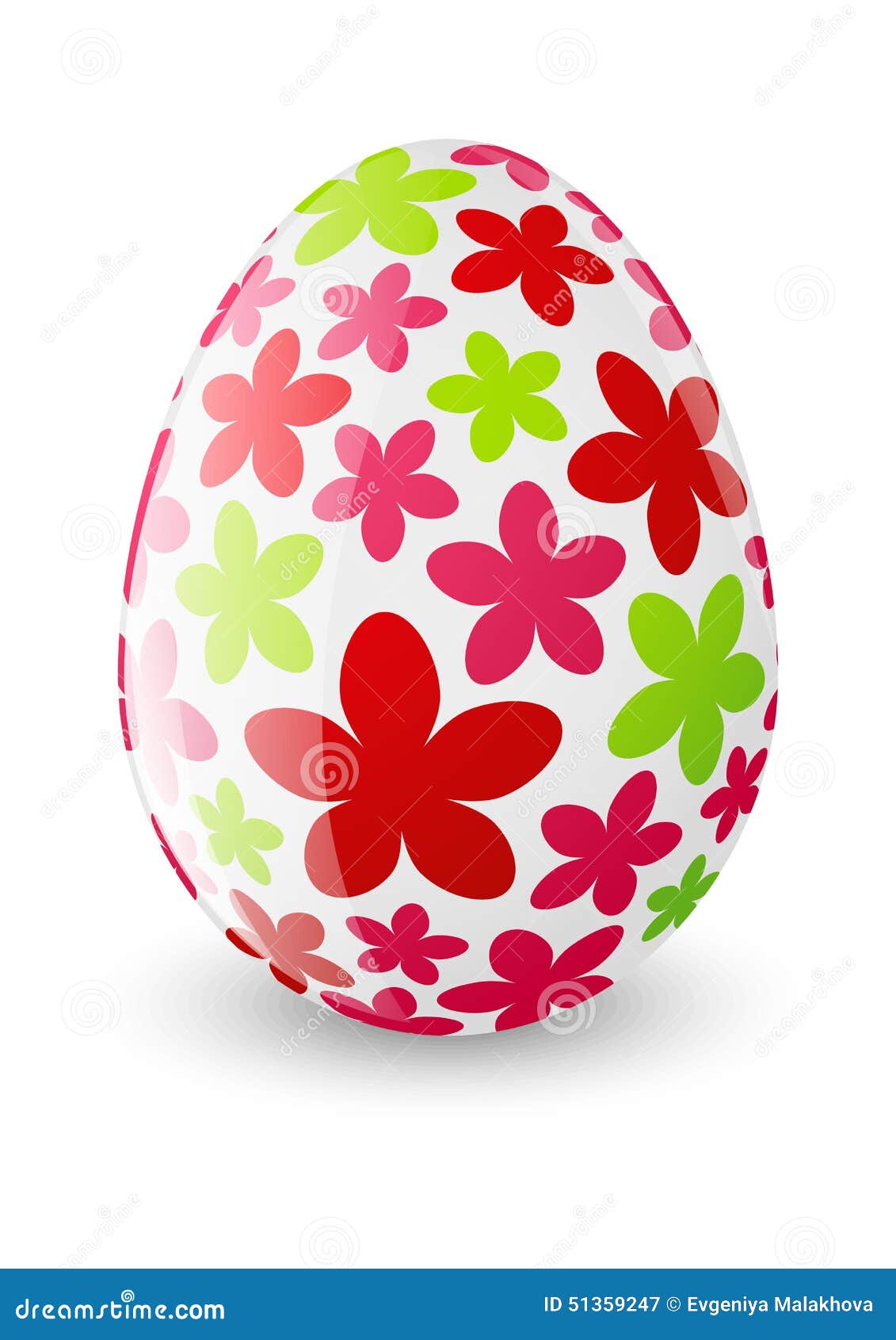 Easter Egg with Pink and Green Pattern Stock Vector - Illustration of ...