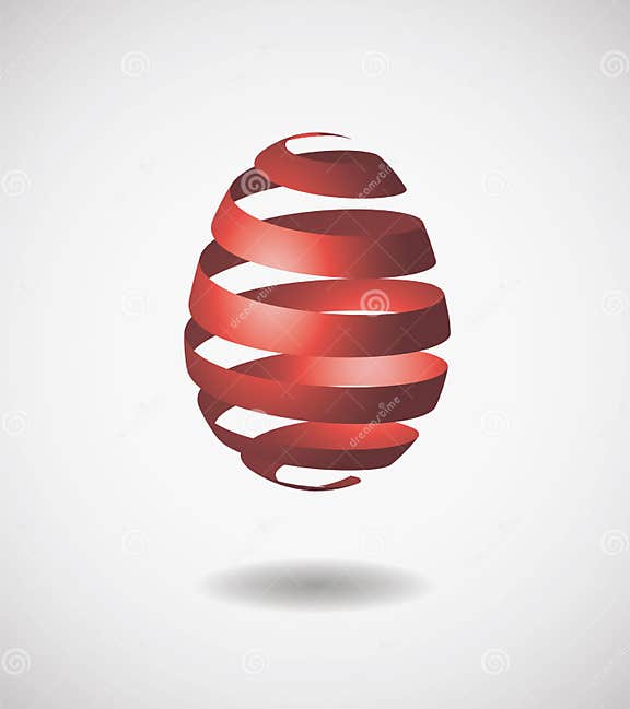 Easter egg from red ribbon stock vector. Illustration of eps10 - 39395978