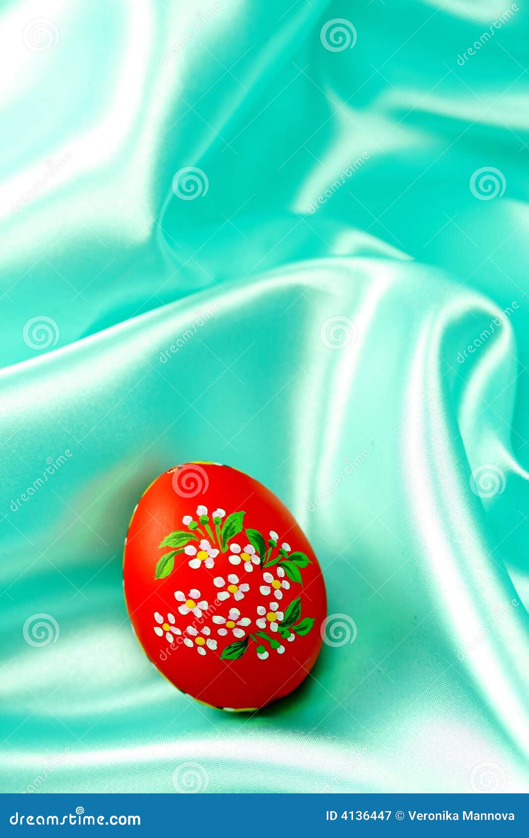 Easter Egg - Red on Turquoise Stock Image - Image of satin, regional ...