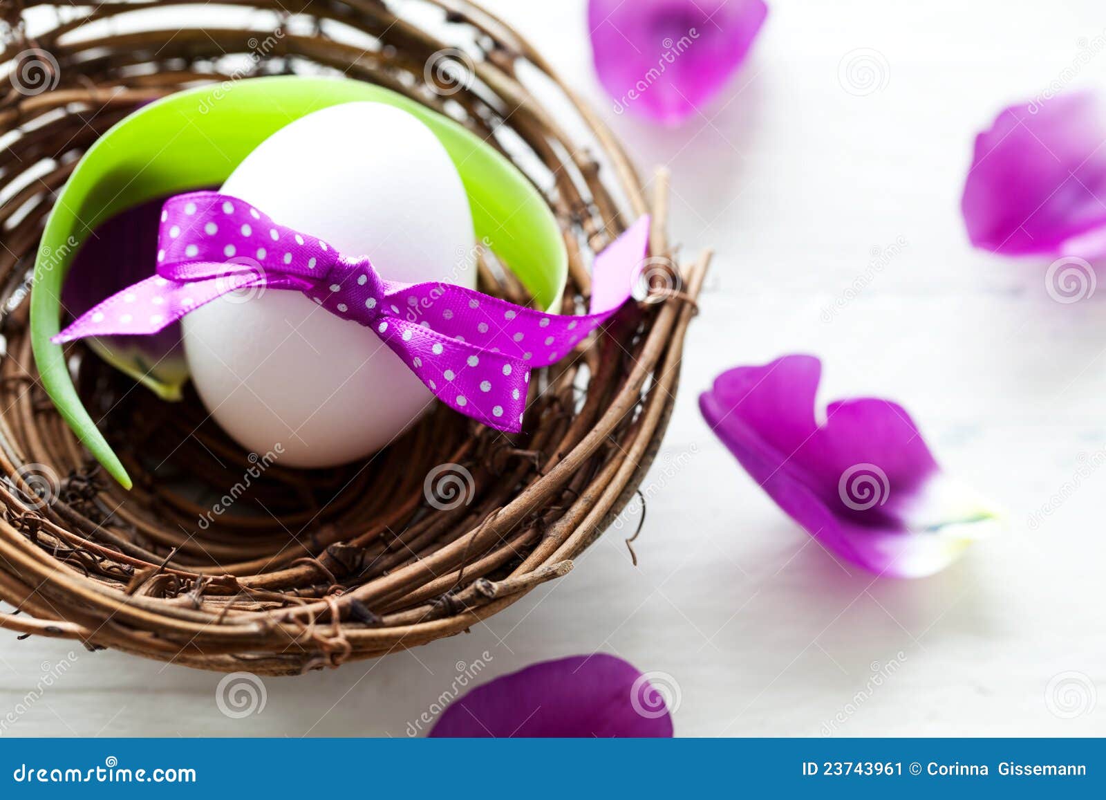 Easter egg with ribbon stock image. Image of decorated - 23743961