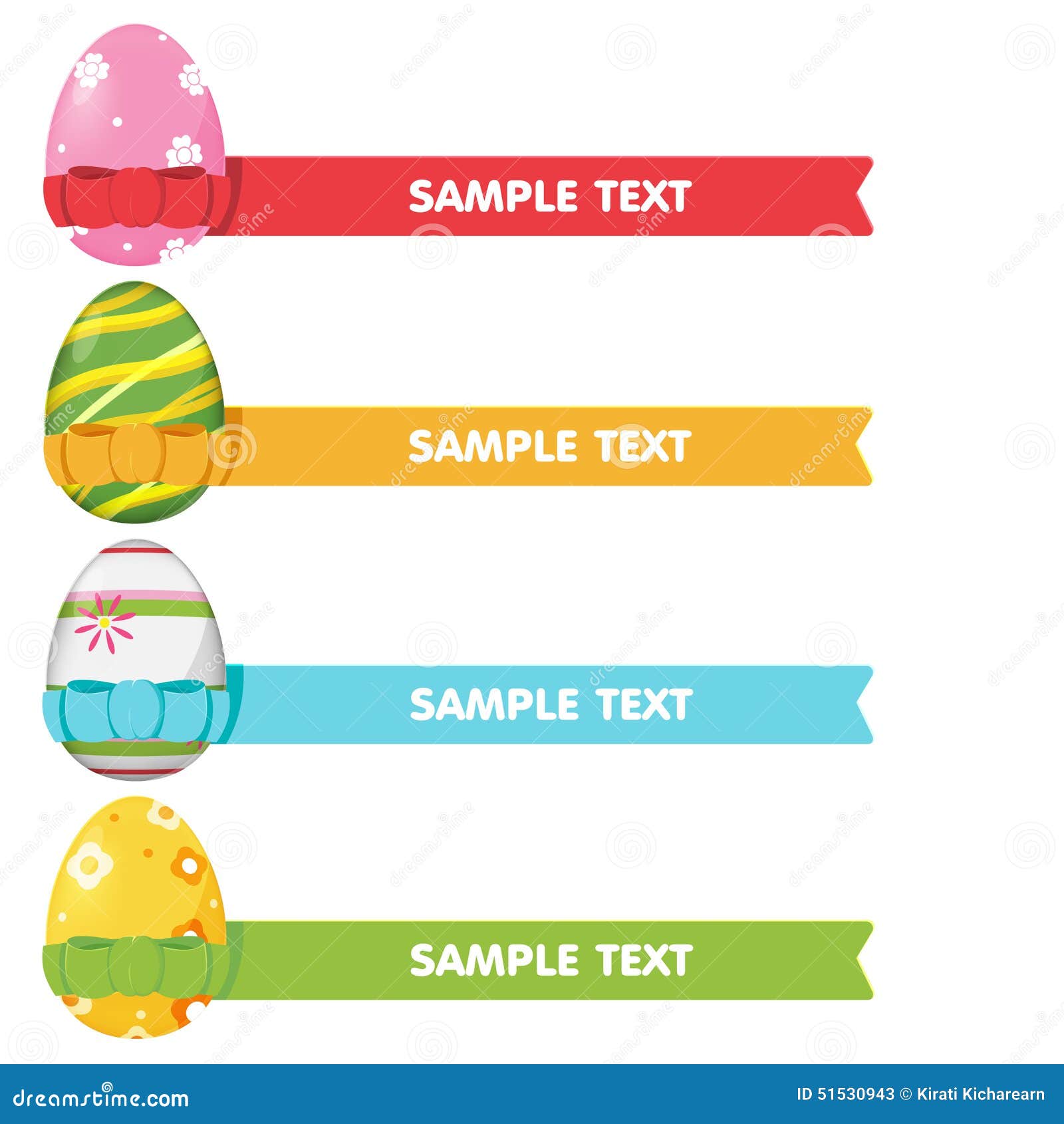 Easter Egg Ribbon Border Color Stock Vector - Illustration of holiday ...