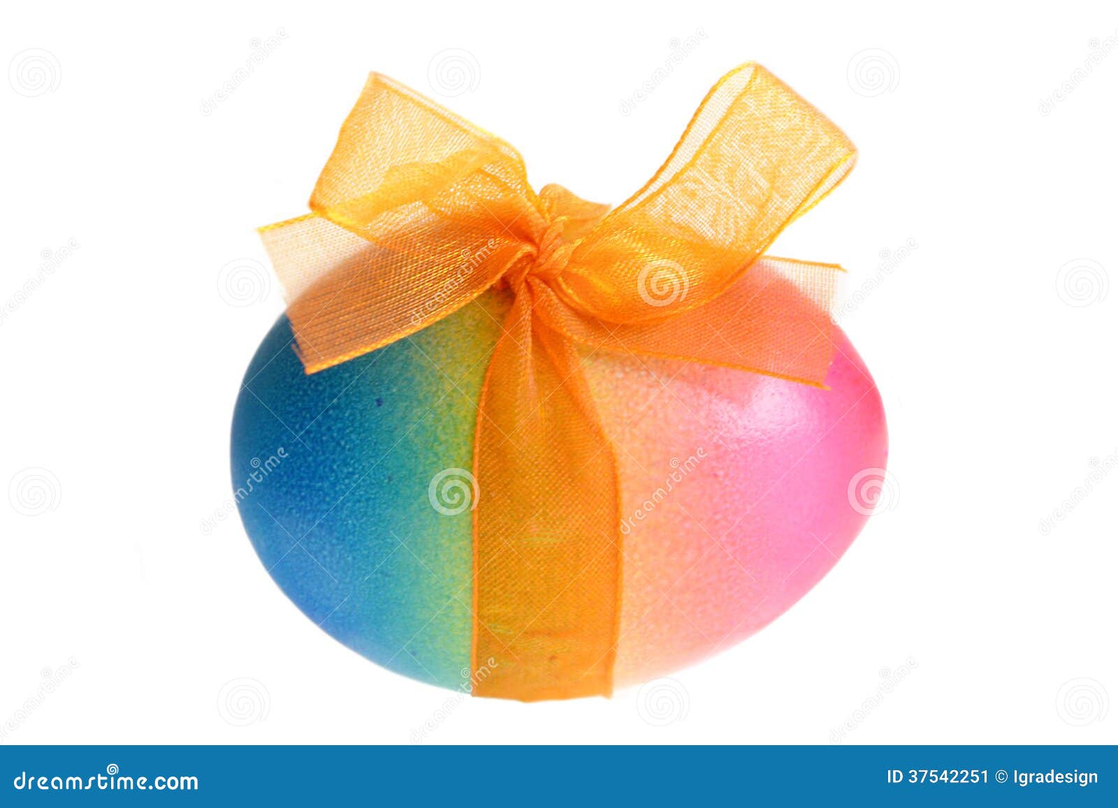Easter egg with ribbon stock image. Image of ribbon, green - 37542251