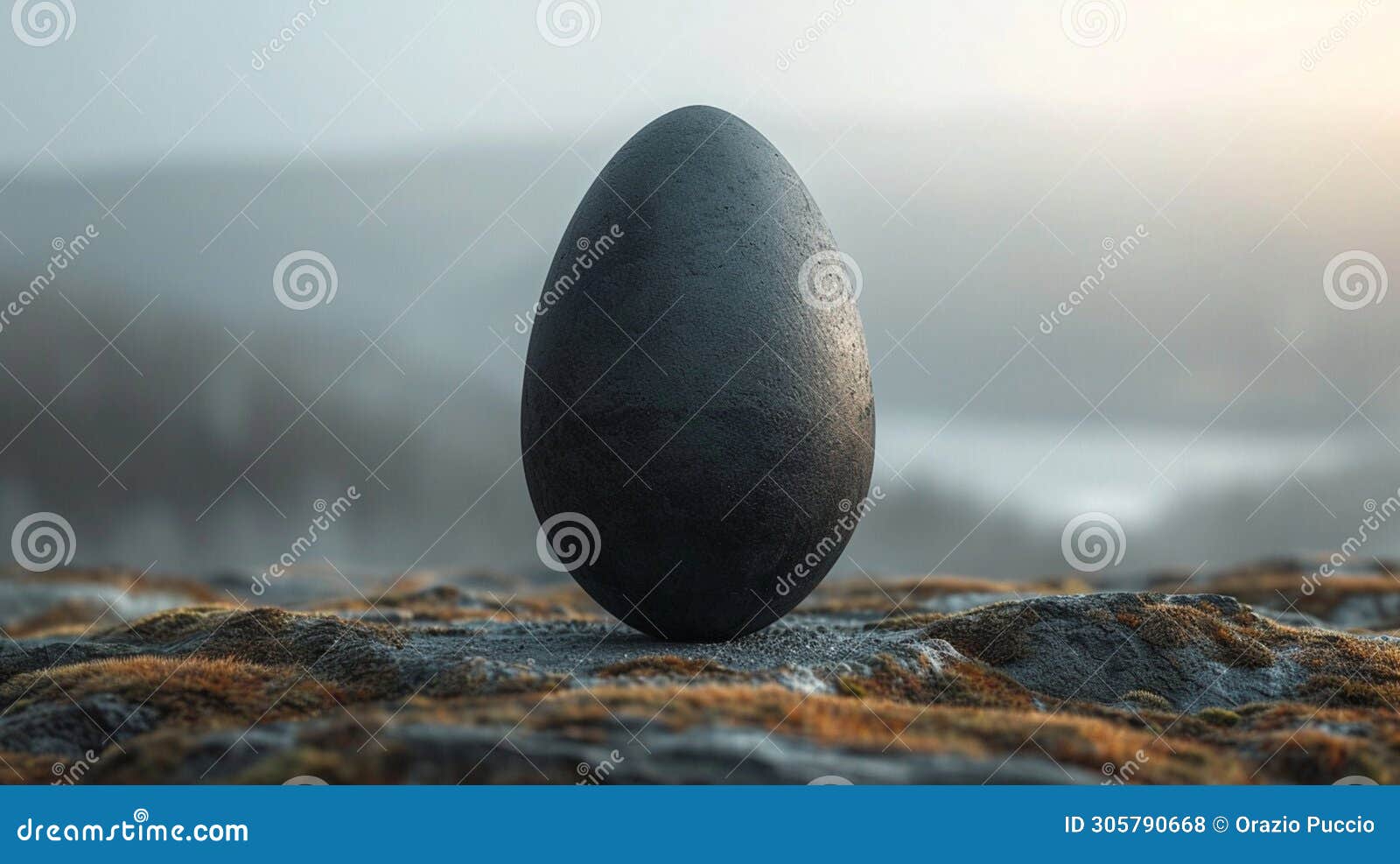 Easter Egg on the Rock. 3d Render Stock Illustration - Illustration of ...