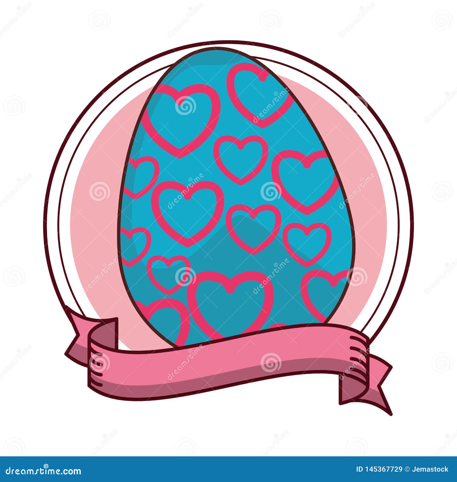 Easter egg round emblem stock vector. Illustration of decorative ...