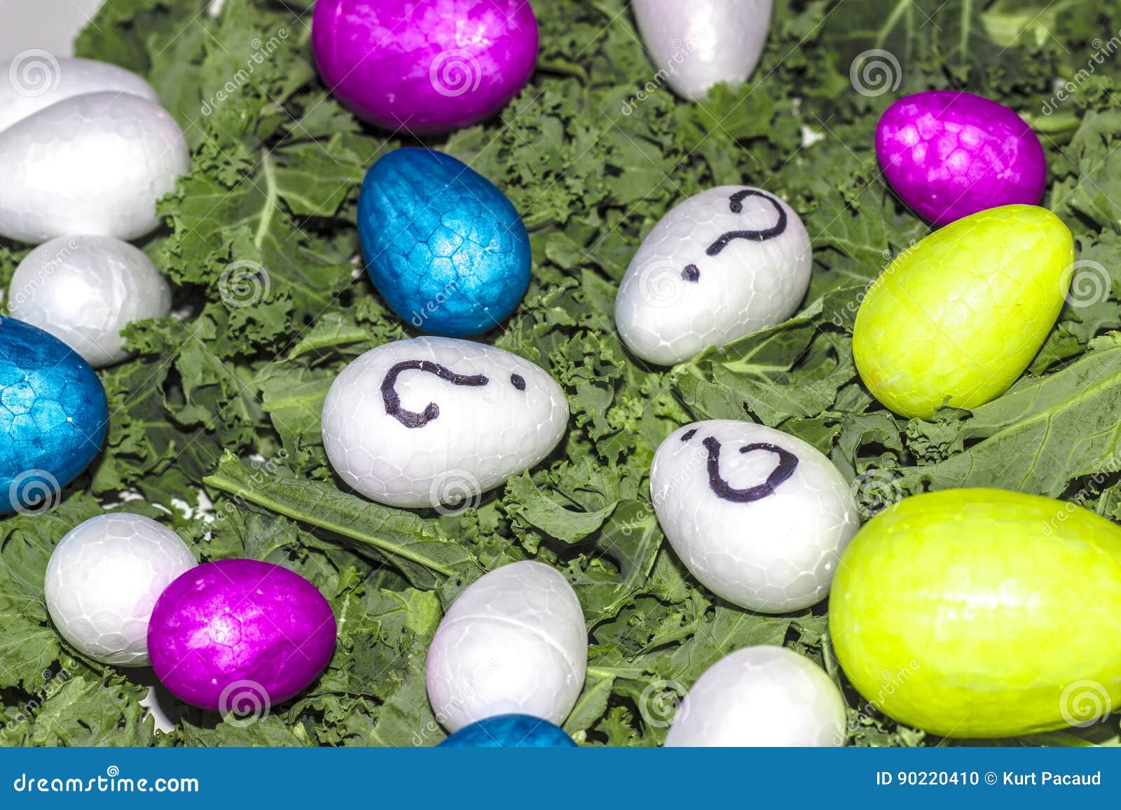 An Easter Egg Salad with Question Marks Stock Photo - Image of cabbage ...