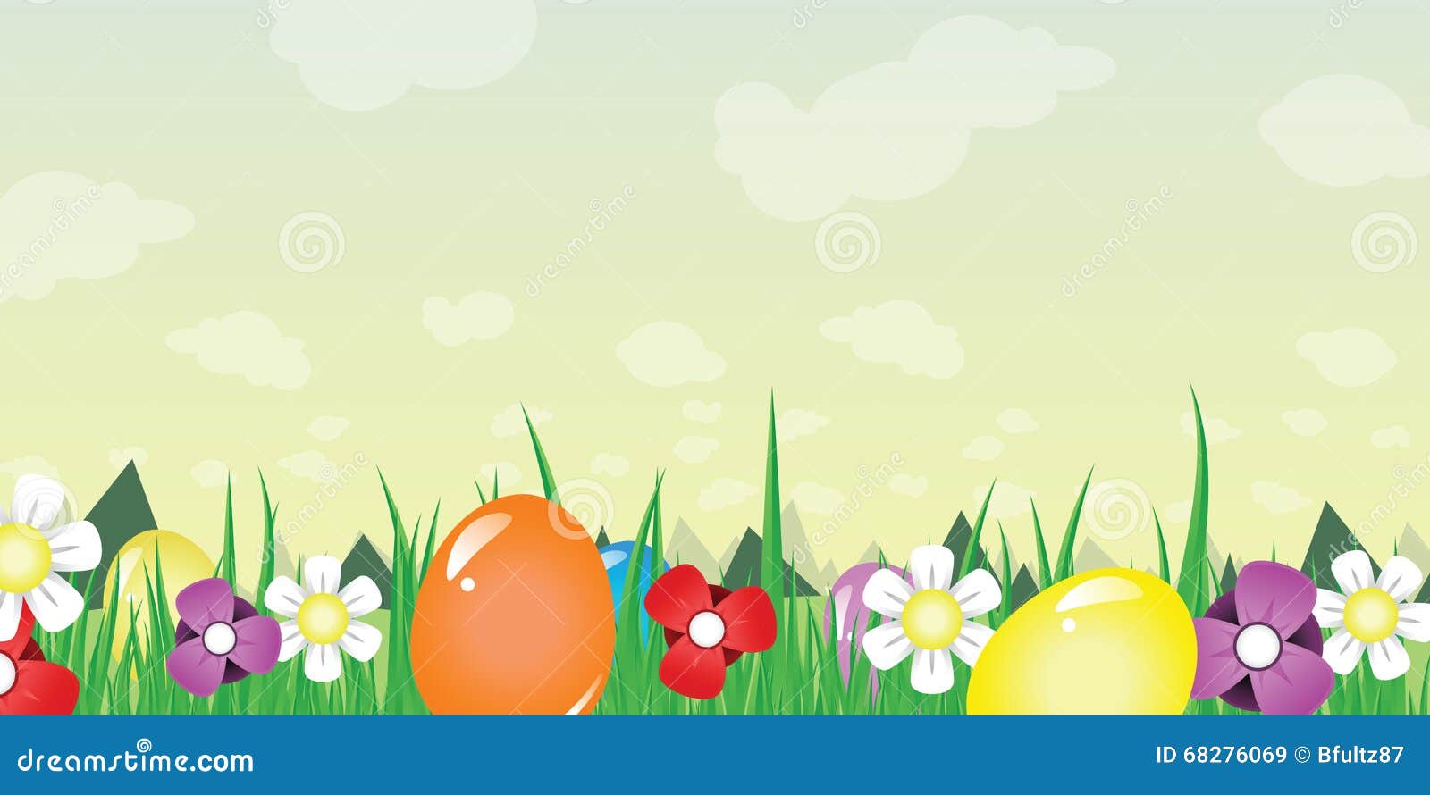 Easter Egg Scene stock illustration. Illustration of spring - 68276069
