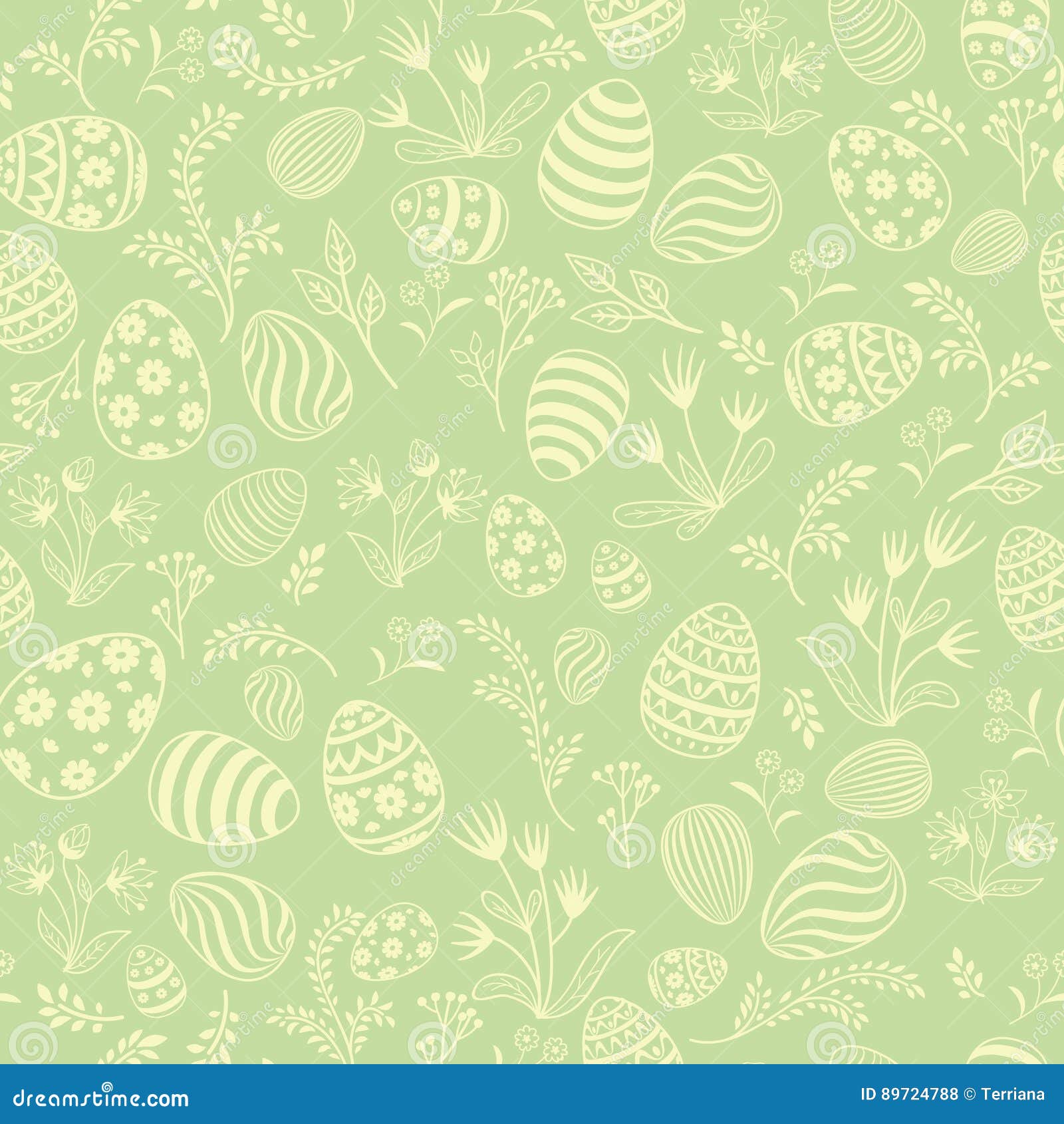 Easter Egg Seamless Pattern. Floral Holiday Background. Stock ...