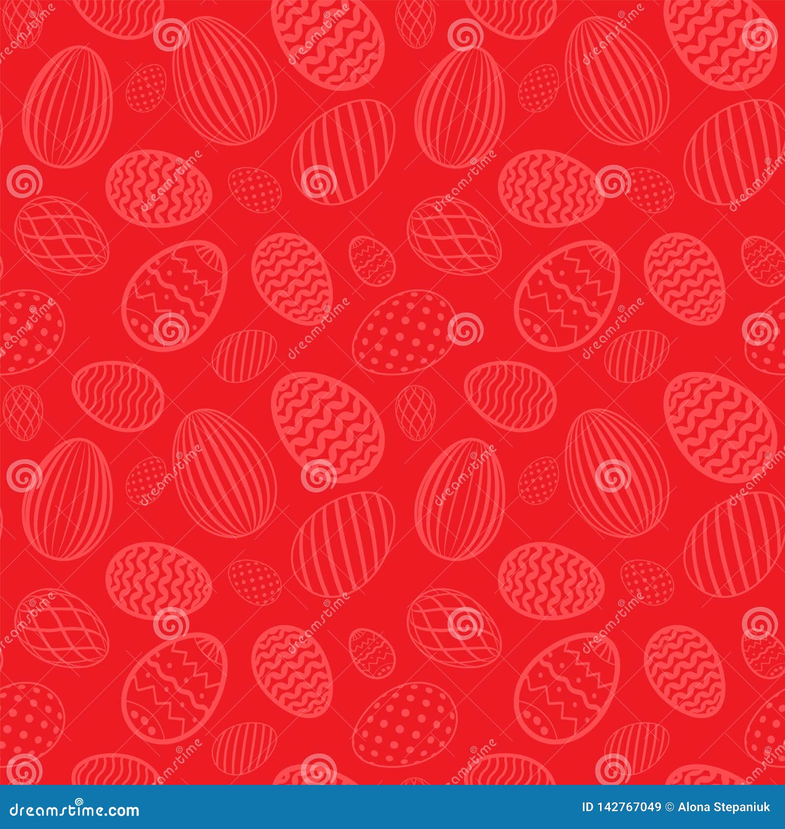Easter Egg Seamless Pattern. Red Color, Holiday Eggs Texture Stock ...