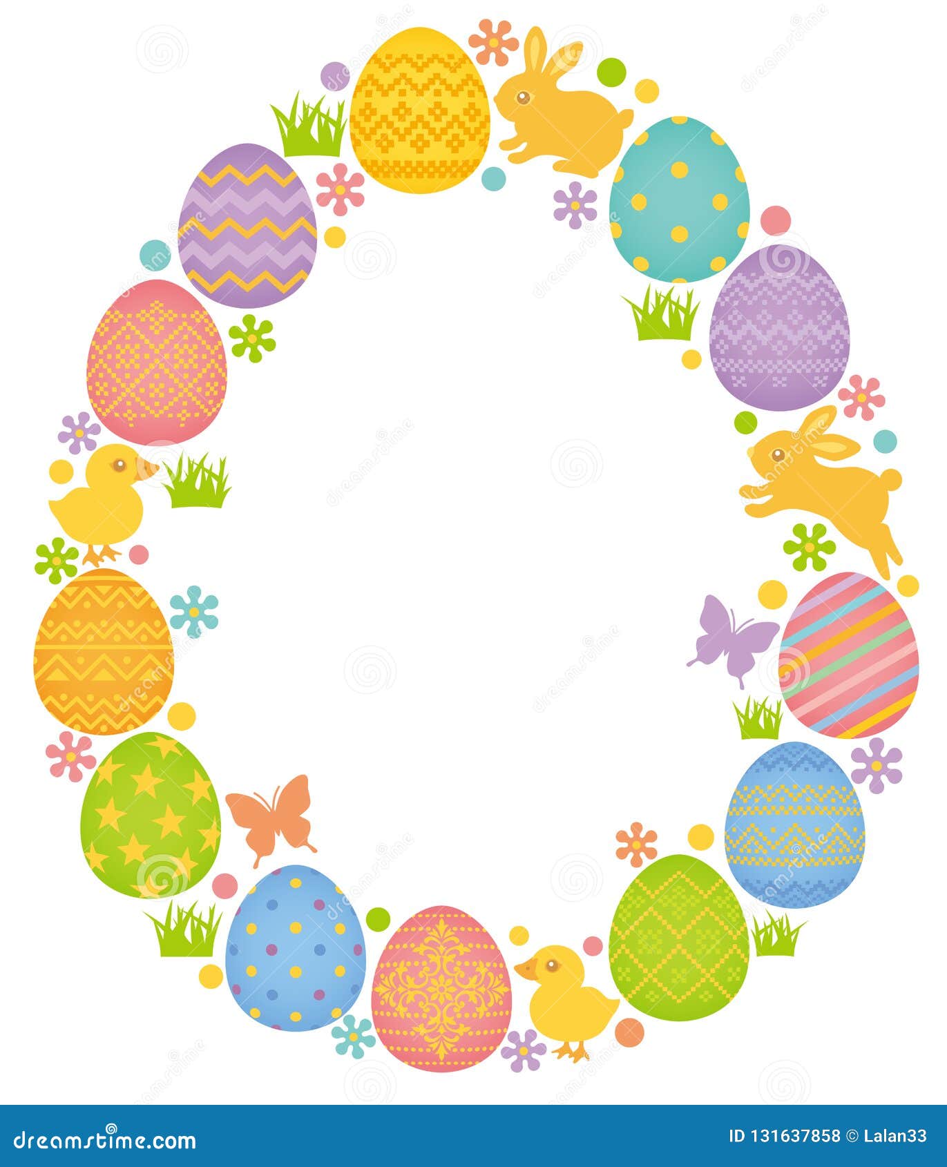 Easter Egg Shape. Egg Frame. Stock Vector - Illustration of event ...