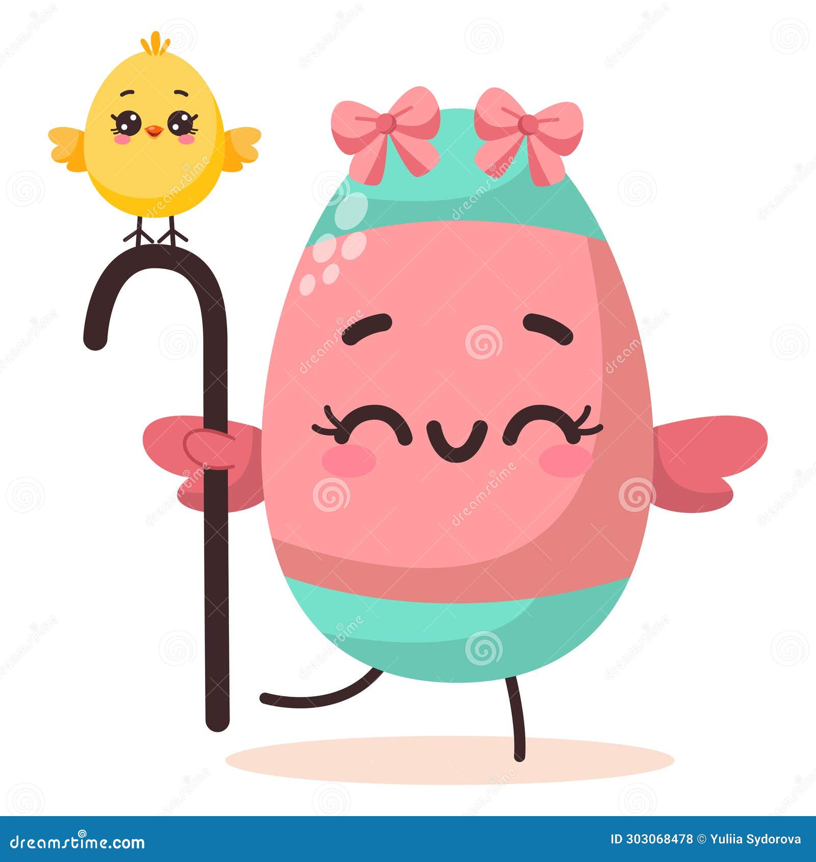 Easter Egg with Shepherd S Crook and Chicken Stock Vector ...