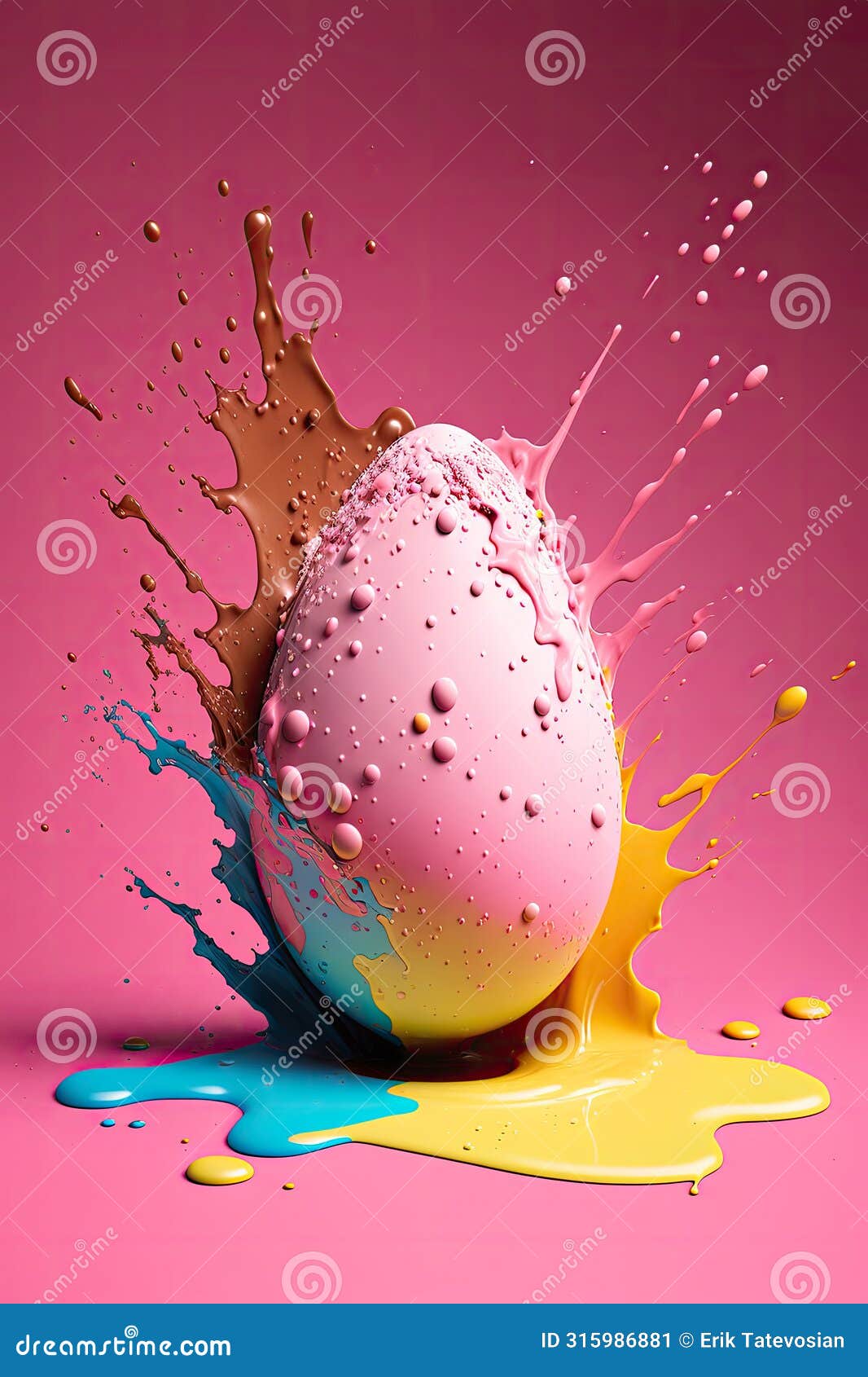 Easter Egg Splash of Colors. Stock Illustration - Illustration of ...