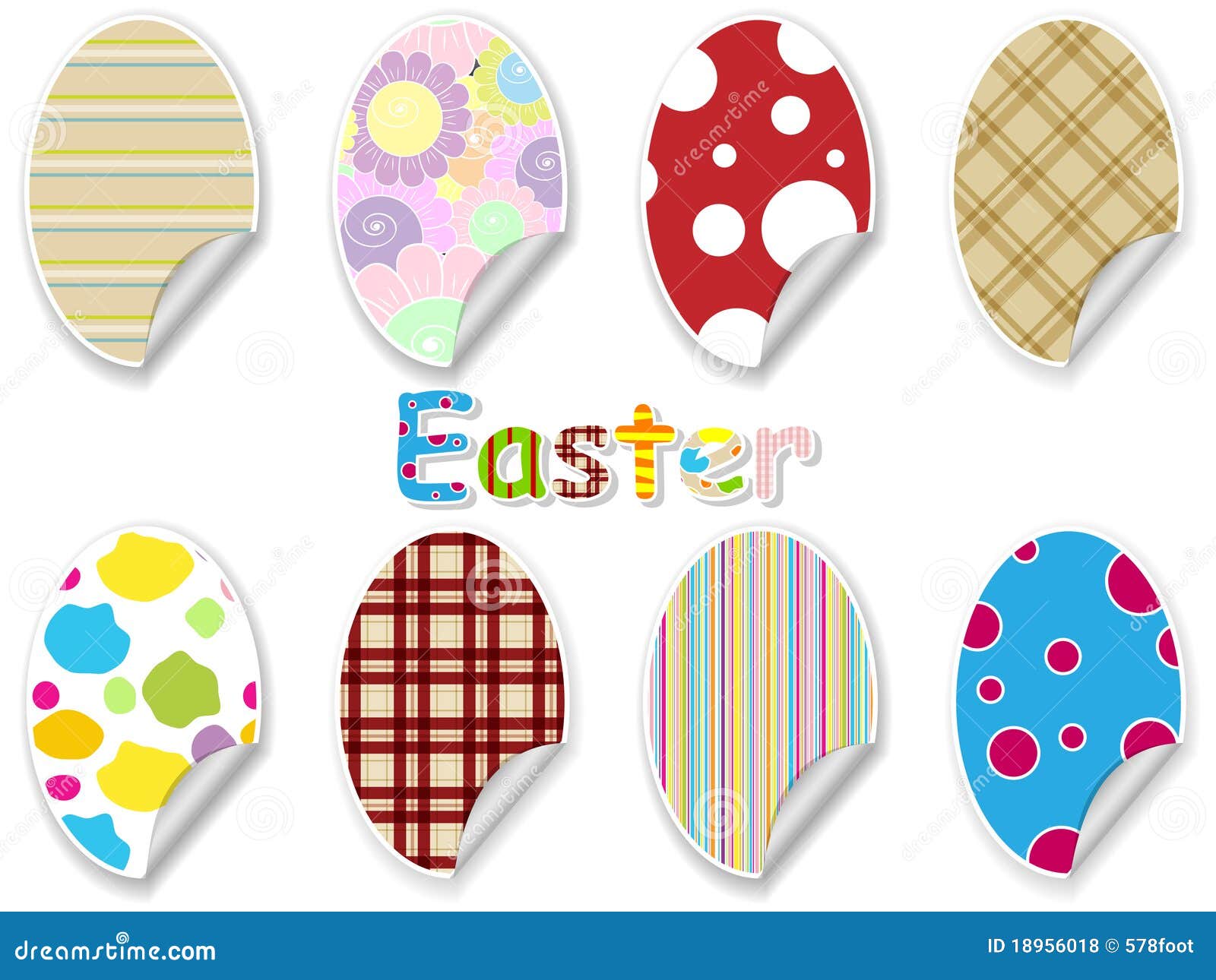 Easter egg sticker set stock vector. Illustration of spring - 18956018