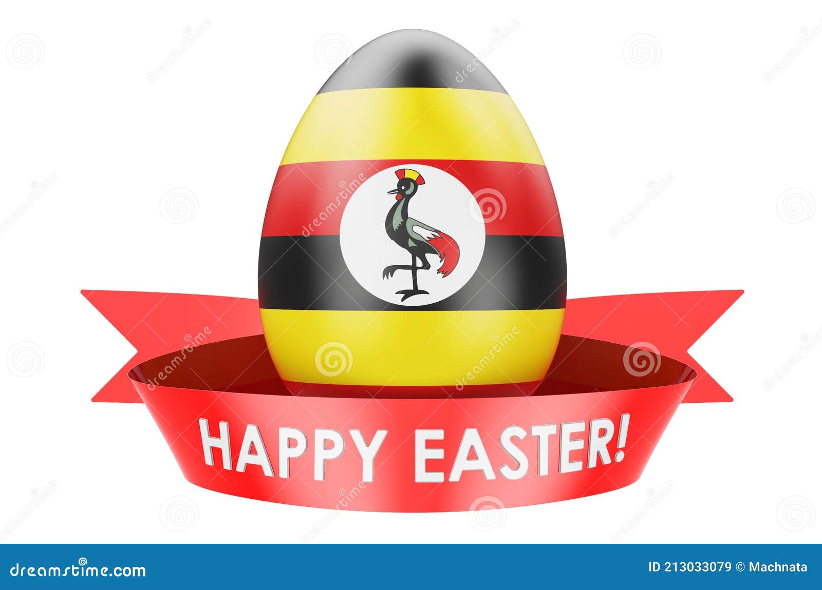 Easter Egg with Ugandan Flag. Happy Easter in Uganda Concept, 3D ...