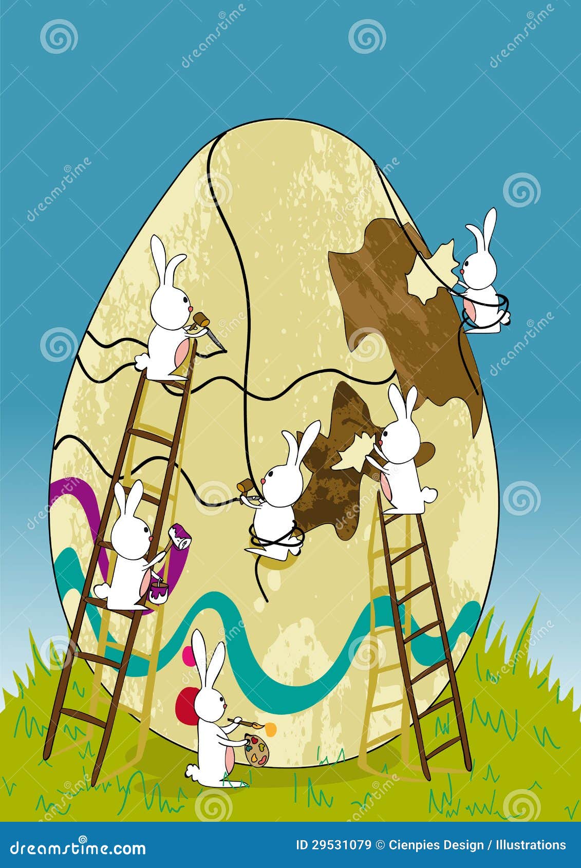Easter Egg Under Construction Stock Vector - Illustration of decoration ...